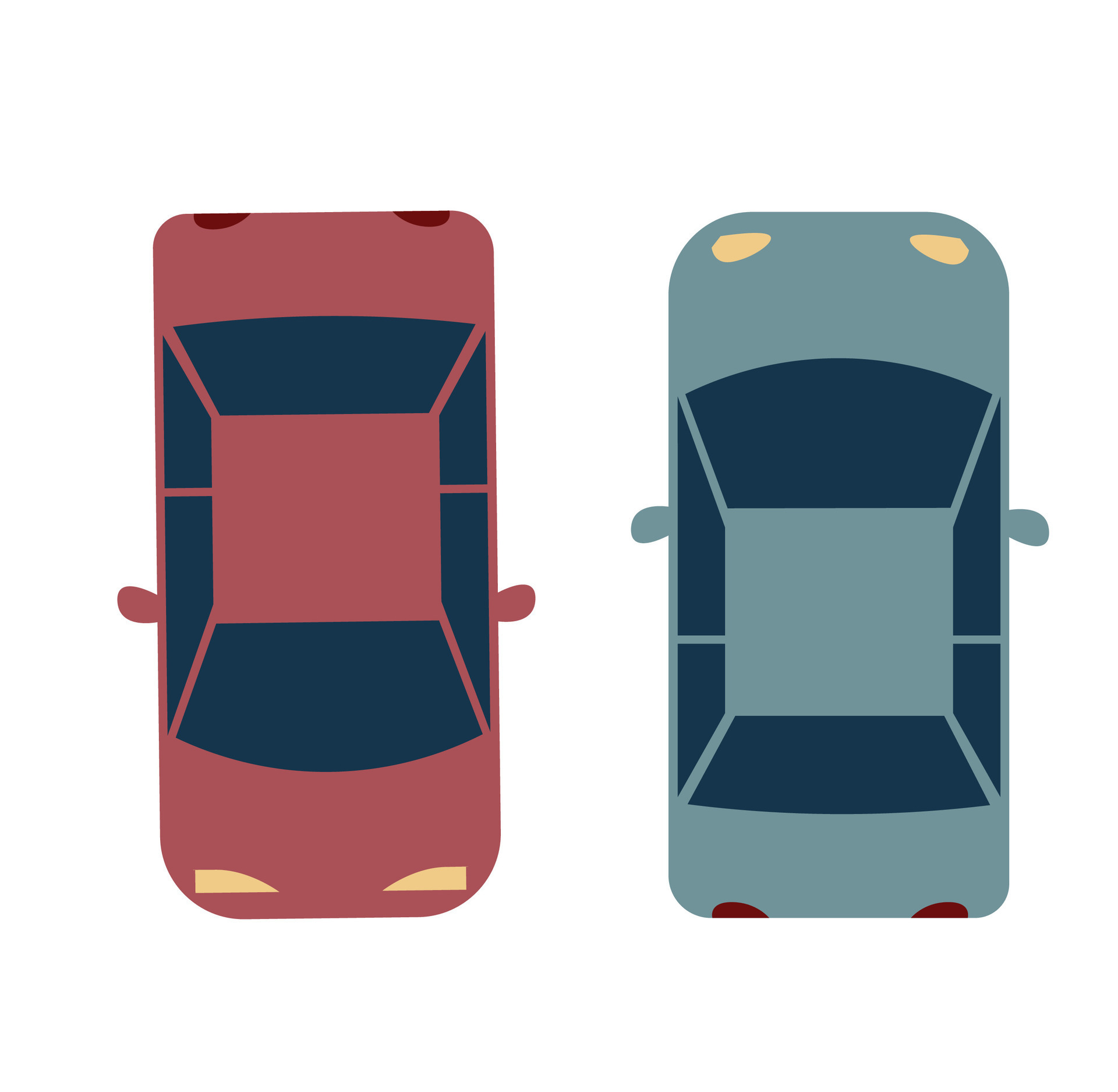 Two cars from above in white background 38547851 Vector Art at Vecteezy