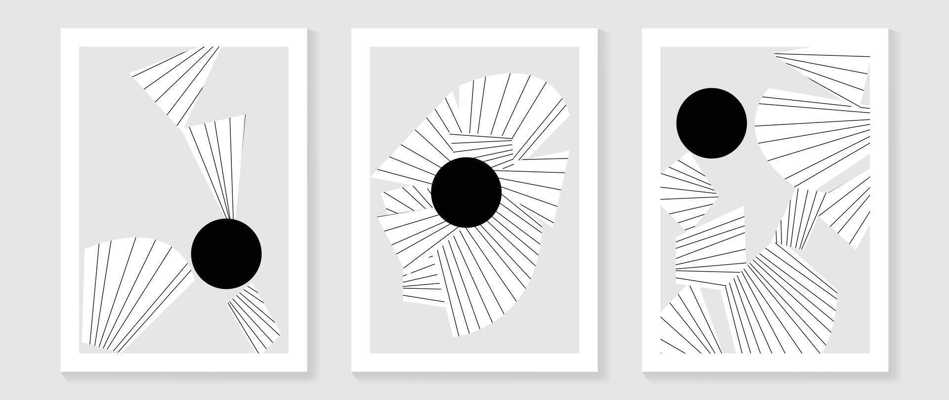 Abstract Line Art Background Vector Minimalist Modern Contour Drawing With Black Line On White