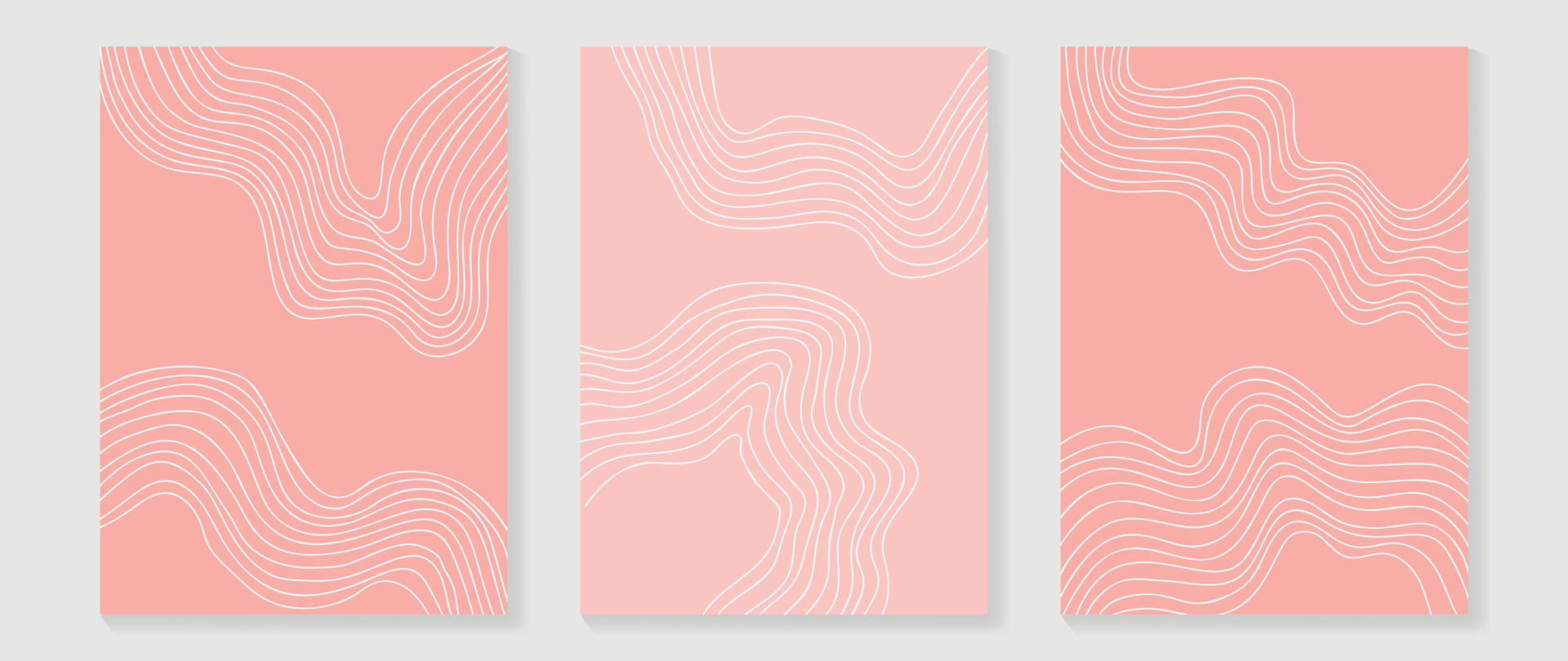 Abstract Line Art Background Vector Minimalist Modern Contour Drawing