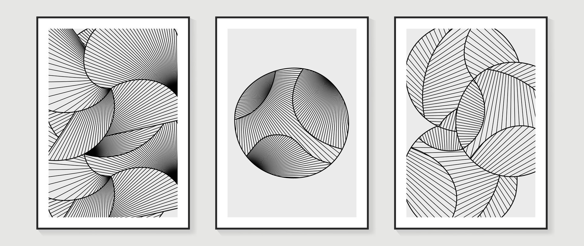 Abstract Line Art Background Vector Minimalist Modern Contour Drawing