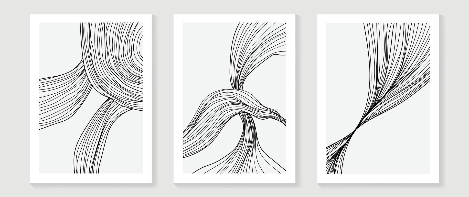 Abstract Line Art Background Vector Minimalist Modern Botanical Contour Drawing On White Color