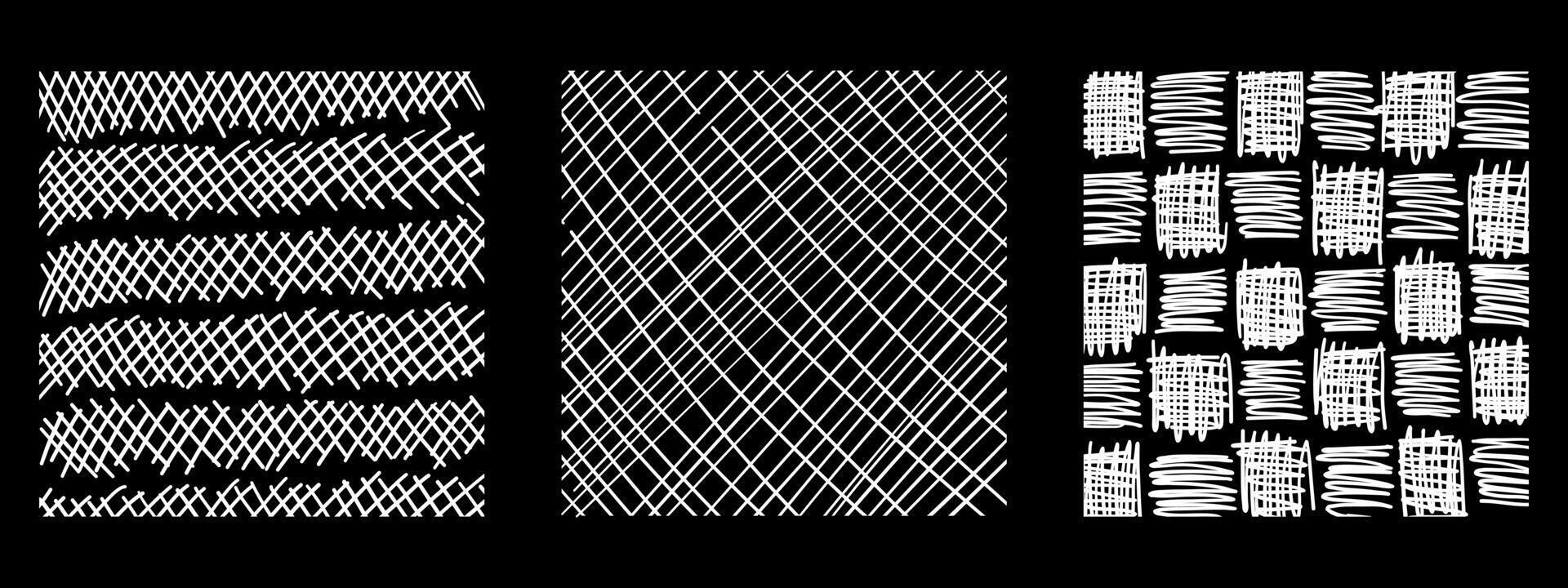 Patterns with hand drawn linear hatching and crosshatching textures ...