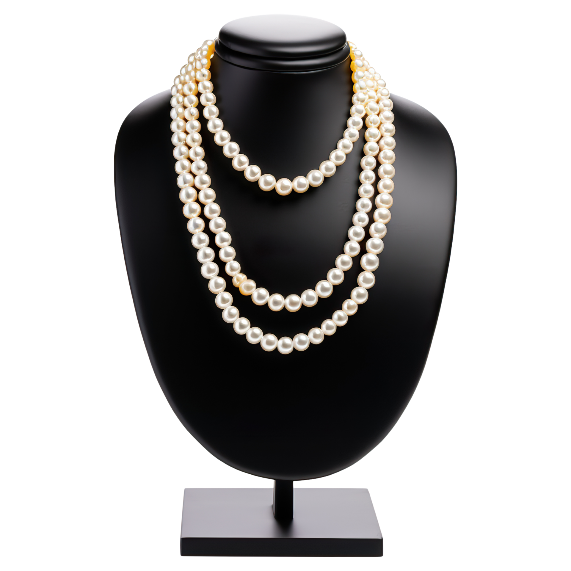 Ai Generated Pearl Perfection White Pearl Necklace Showcased In