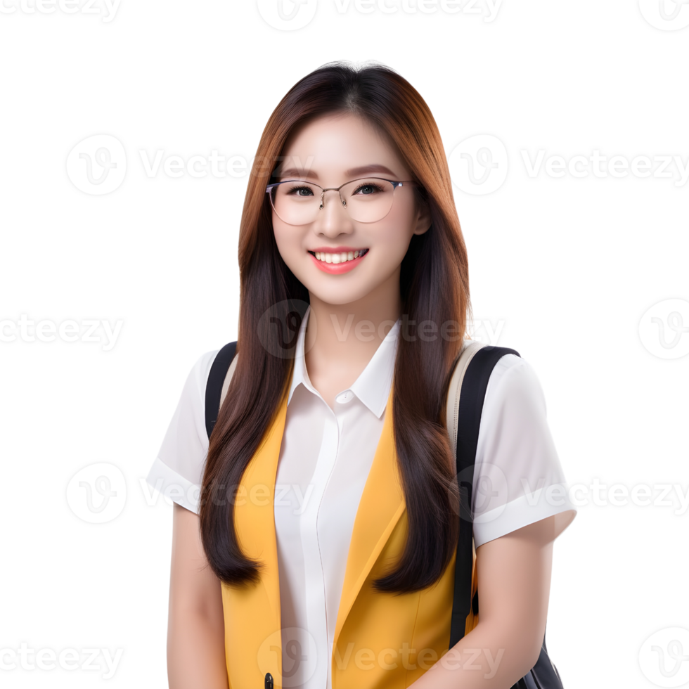 AI generated Asian female student smiling happily 38567861 PNG AI generated Asian female student smiling happily 38567861 PNG