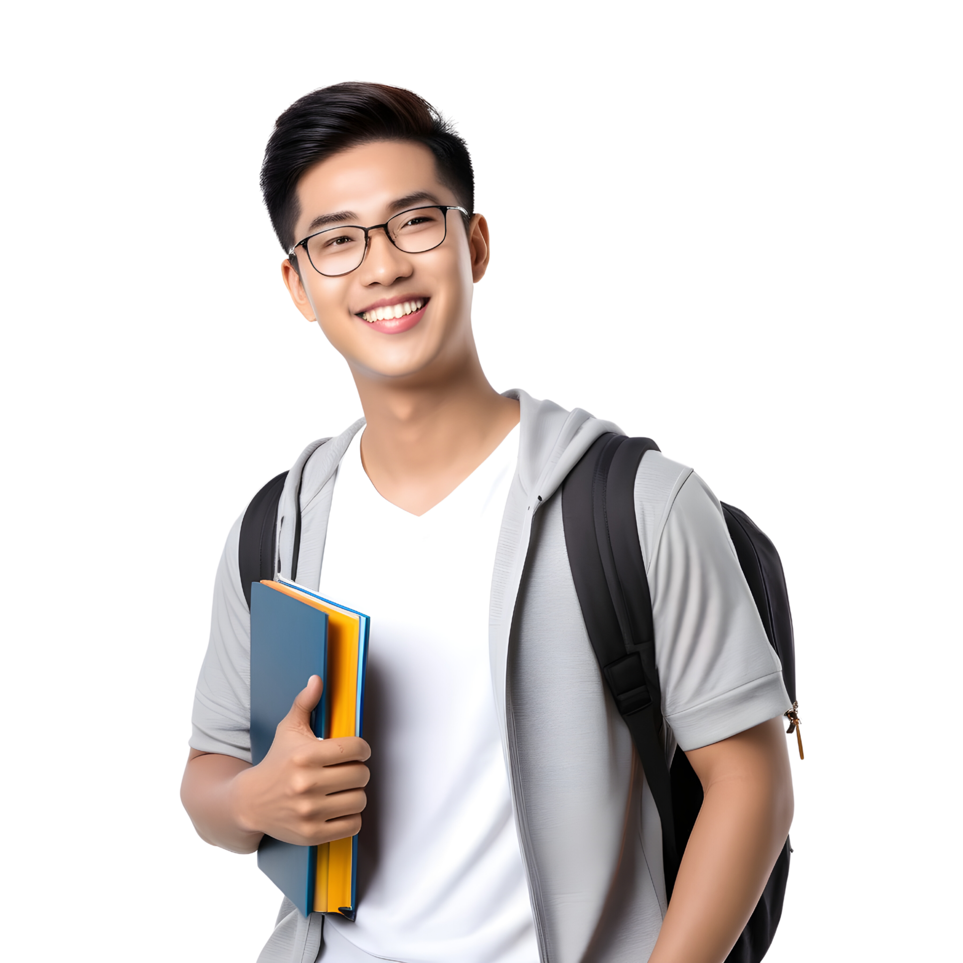 AI generated Asian male student smiling happily 38567883 PNG AI generated Asian male student smiling happily 38567883 PNG