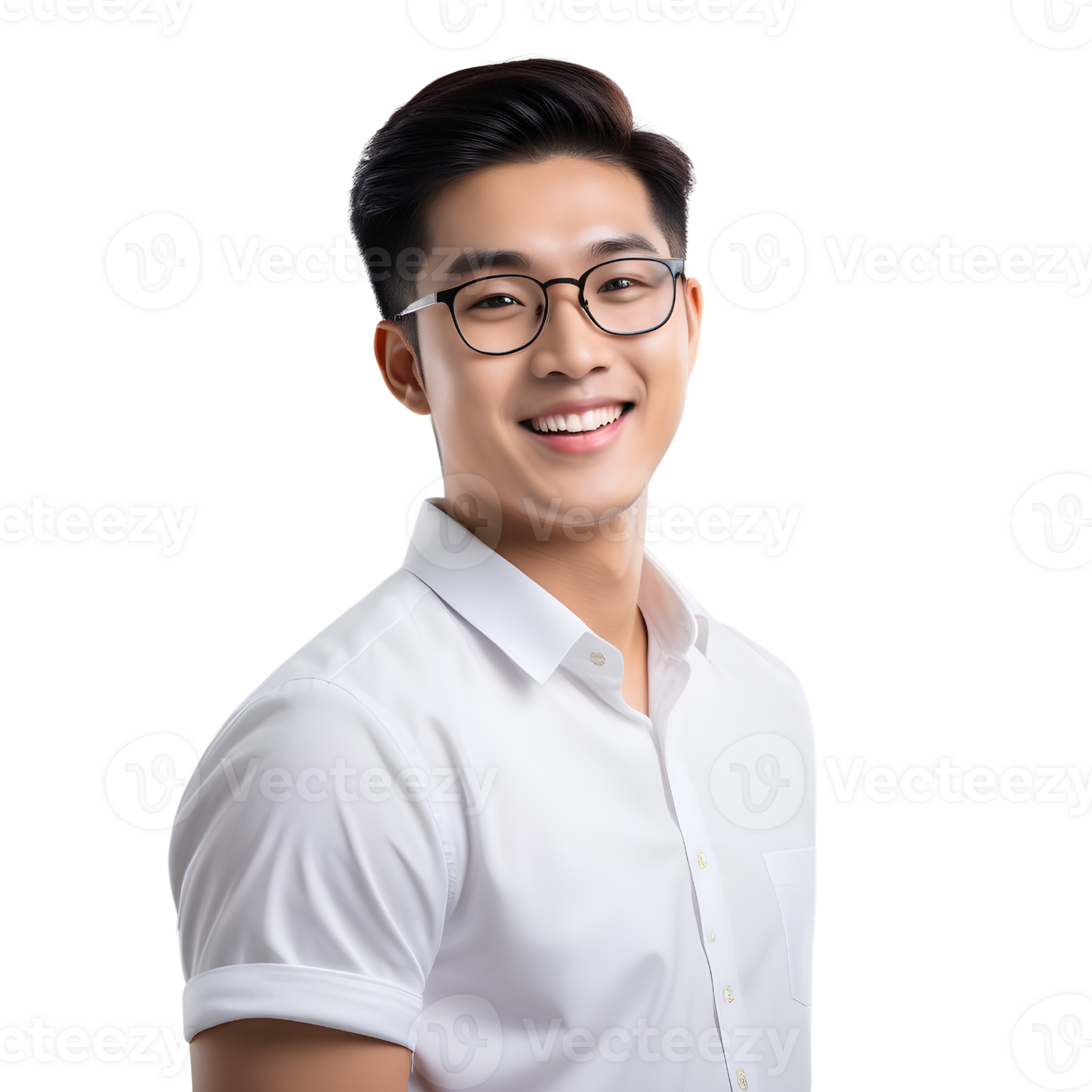 AI generated Asian male student smiling happily 38567905 PNG