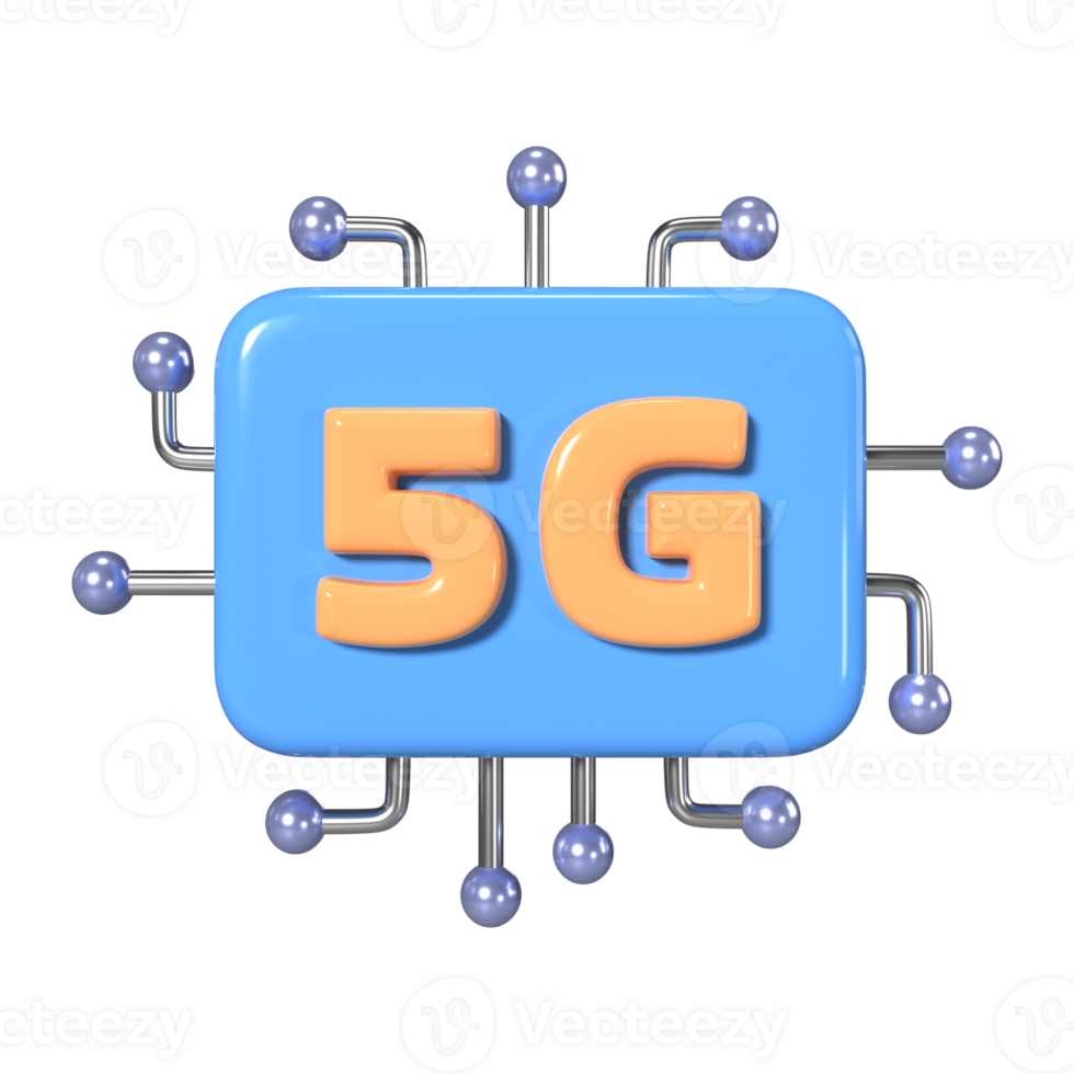 5G 3D Illustration Icon 38572223 PNG