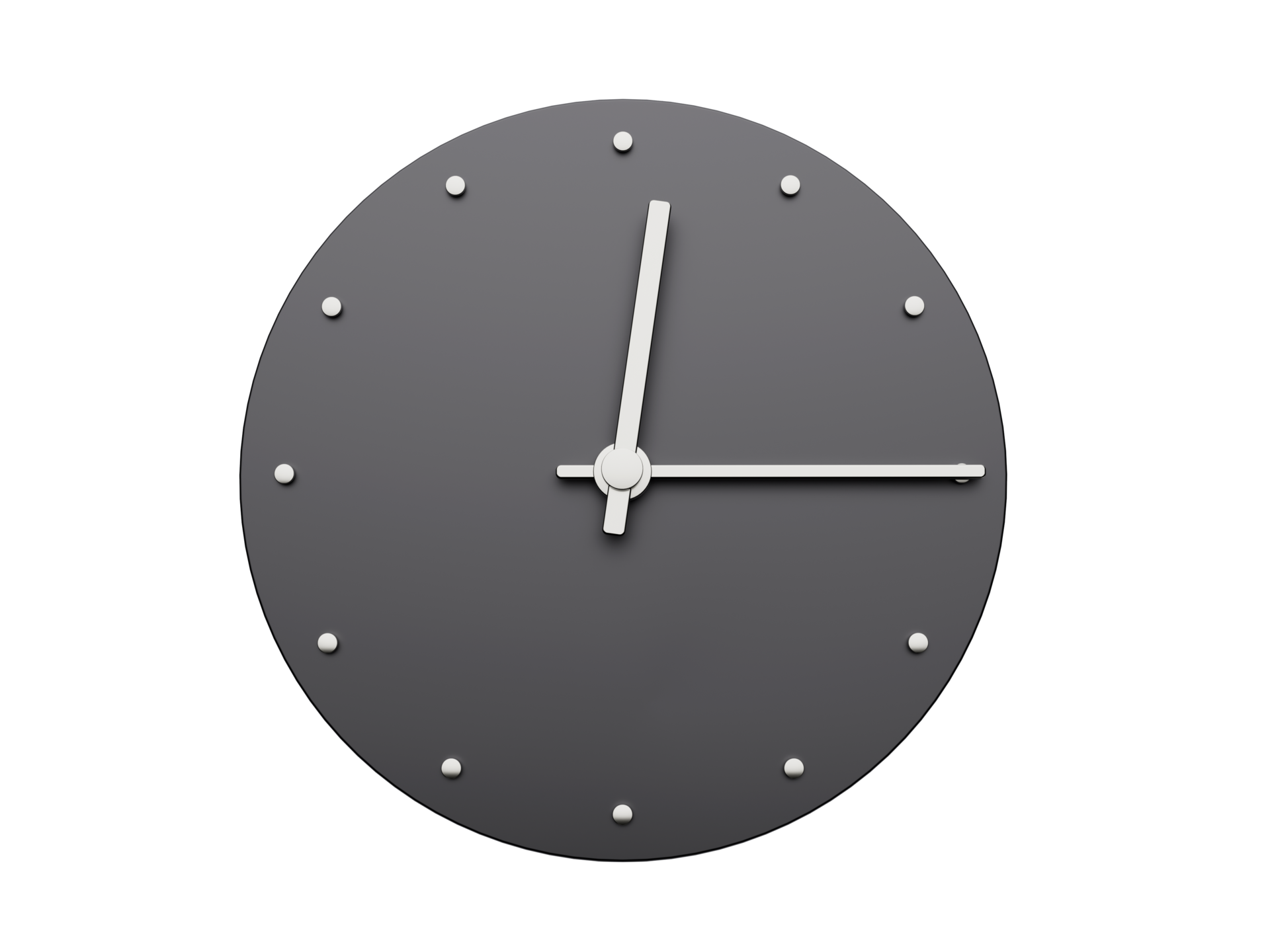 Simple clock gray Quarter past twelve o clock. Modern Minimal Clock. 3D ... Simple clock gray Quarter past twelve o clock. Modern Minimal Clock. 3D ...