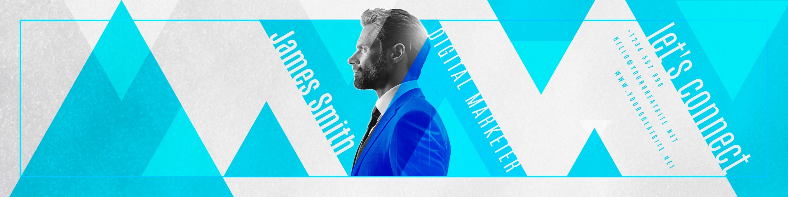 Business Digital Marketer Linkedin Header with Blue Triangle 38601380 ...