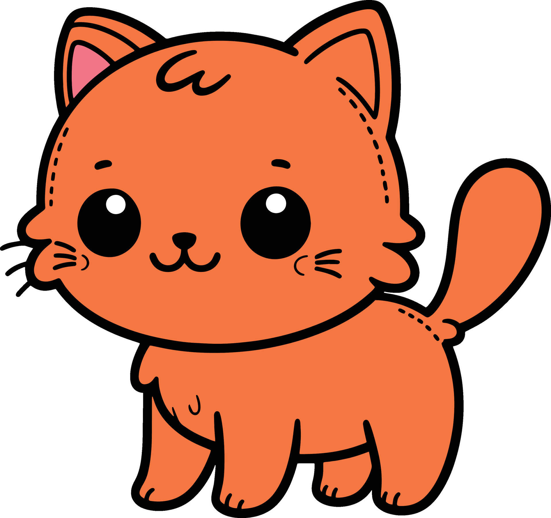 Cat 2D cartoon character clipart 38699048 Vector Art at Vecteezy