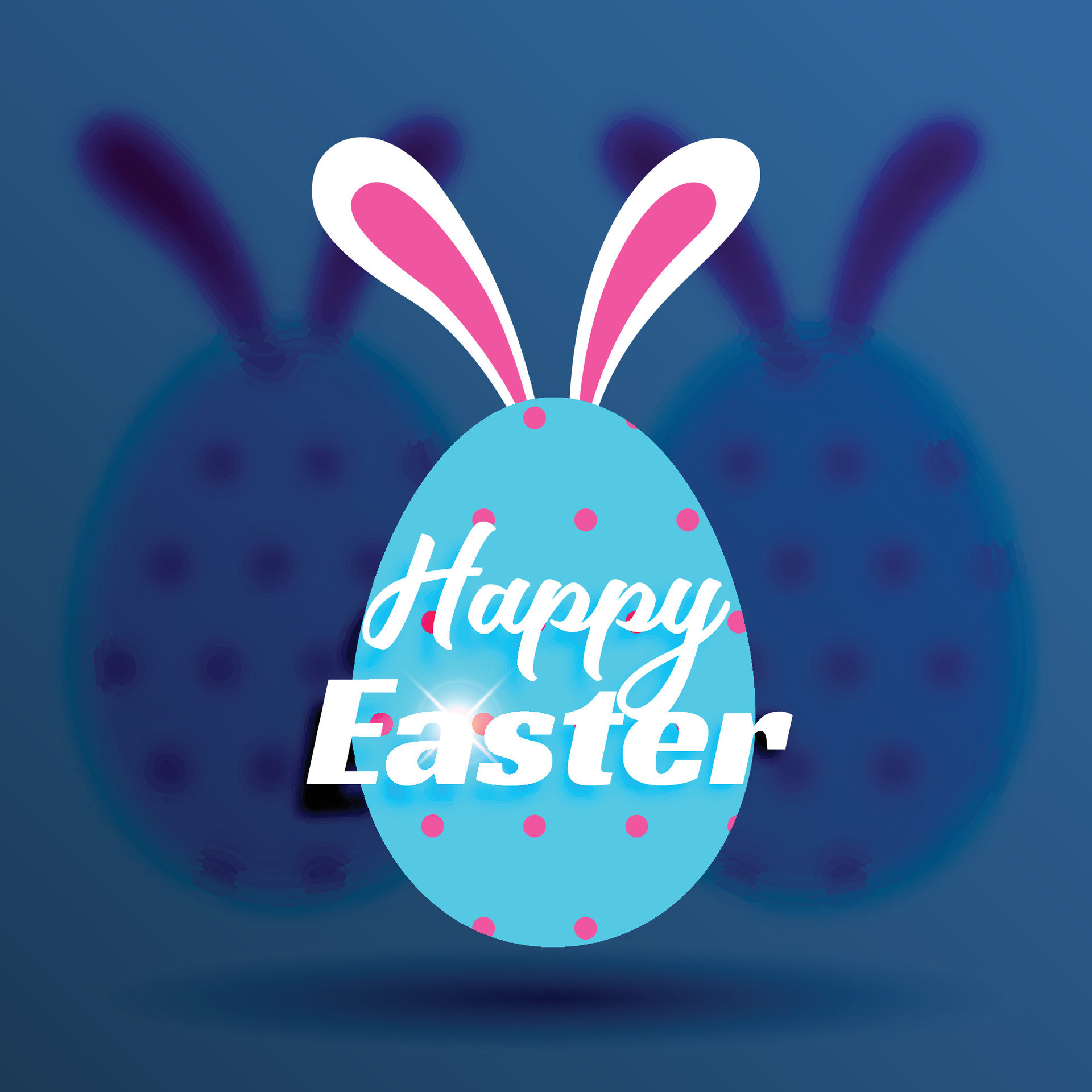 Cute Happy Easter Lettering With Bunny Ears 38712041 Vector Art At Vecteezy