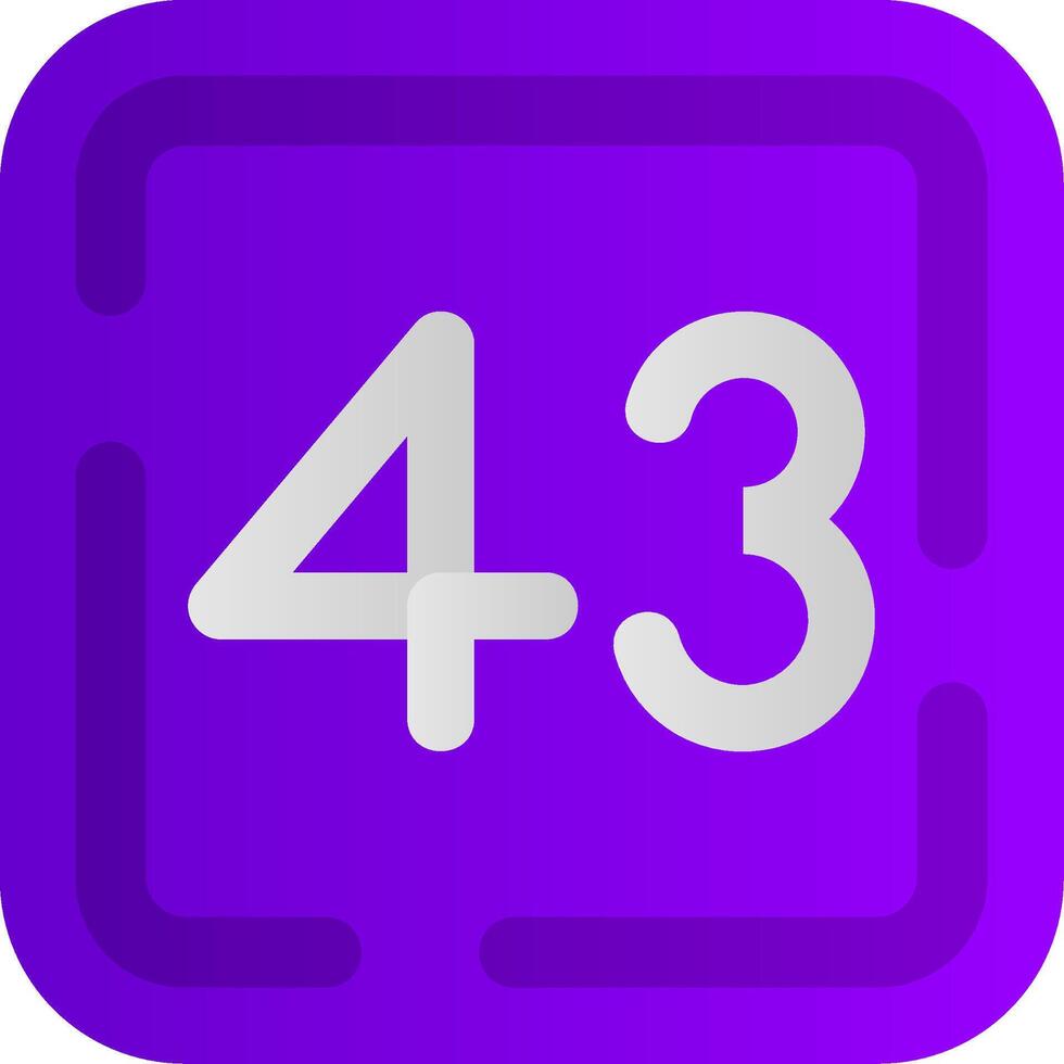 cuarenta Tres plano degradado icono 38724766 Vector en Vecteezy