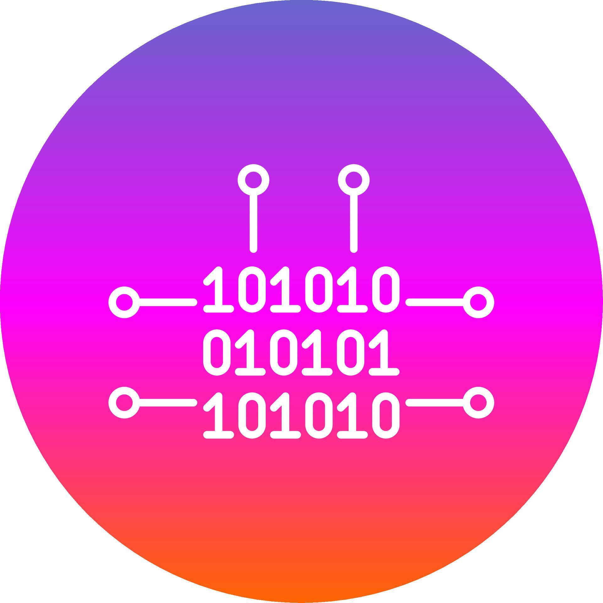 Binary Code Line Gradient Circle Icon 38729851 Vector Art at Vecteezy