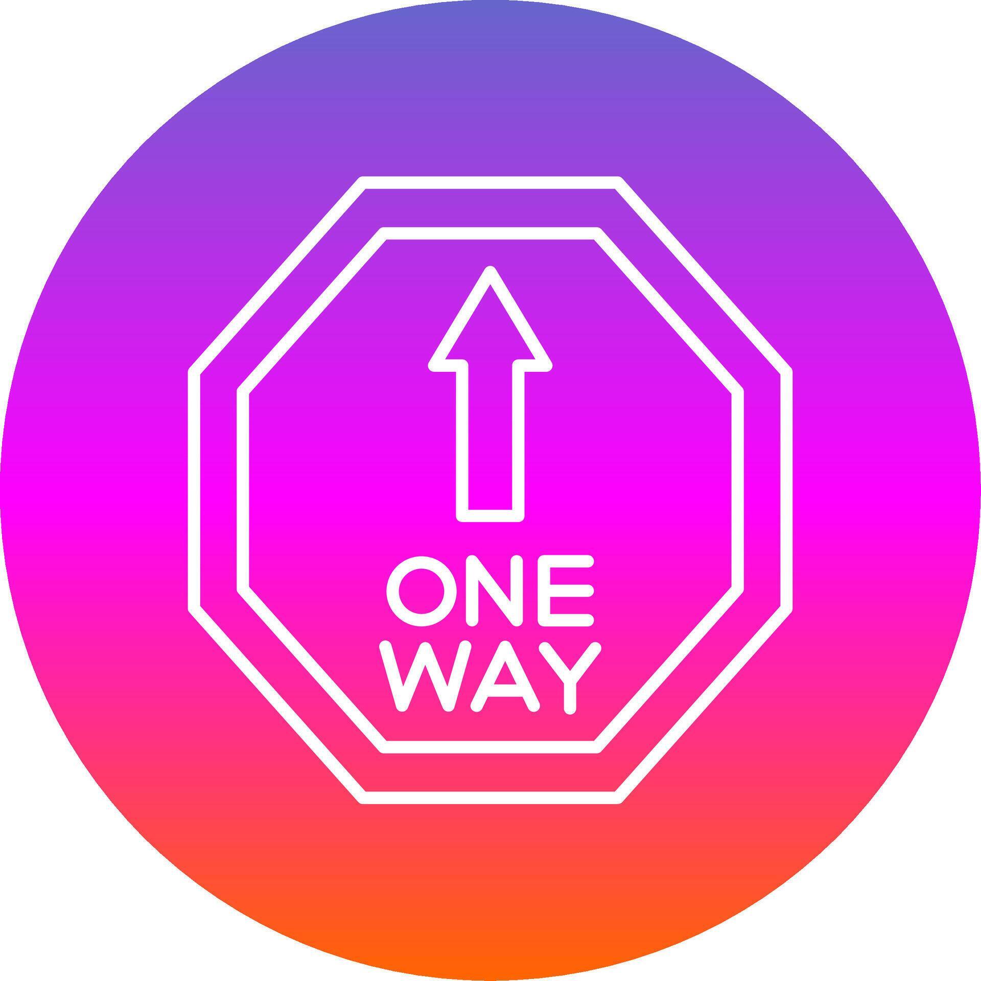 One Way Line Gradient Circle Icon 38730351 Vector Art at Vecteezy