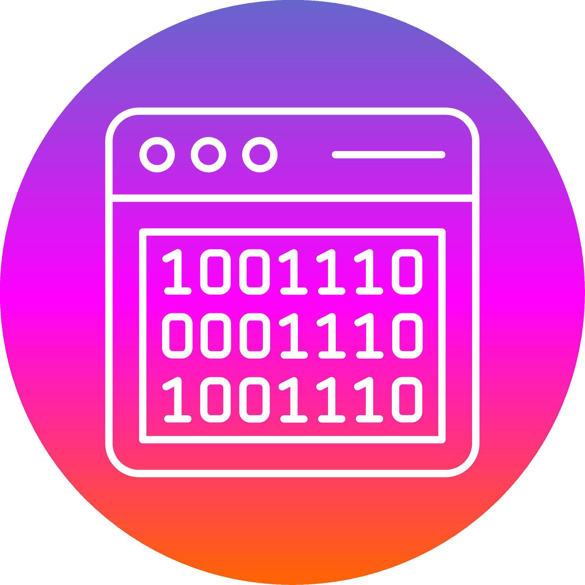 Binary Code Line Gradient Circle Icon 38734017 Vector Art at Vecteezy