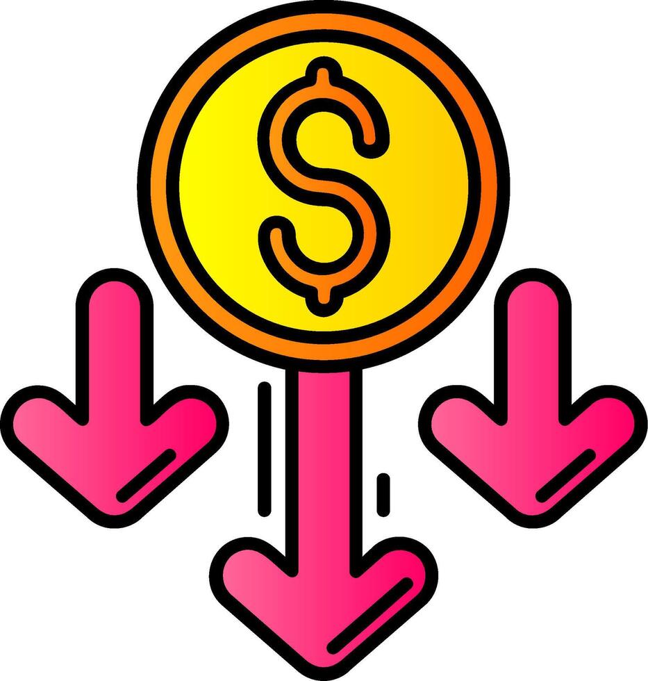 Decrease Filled Gradient Icon 38737147 Vector Art at Vecteezy