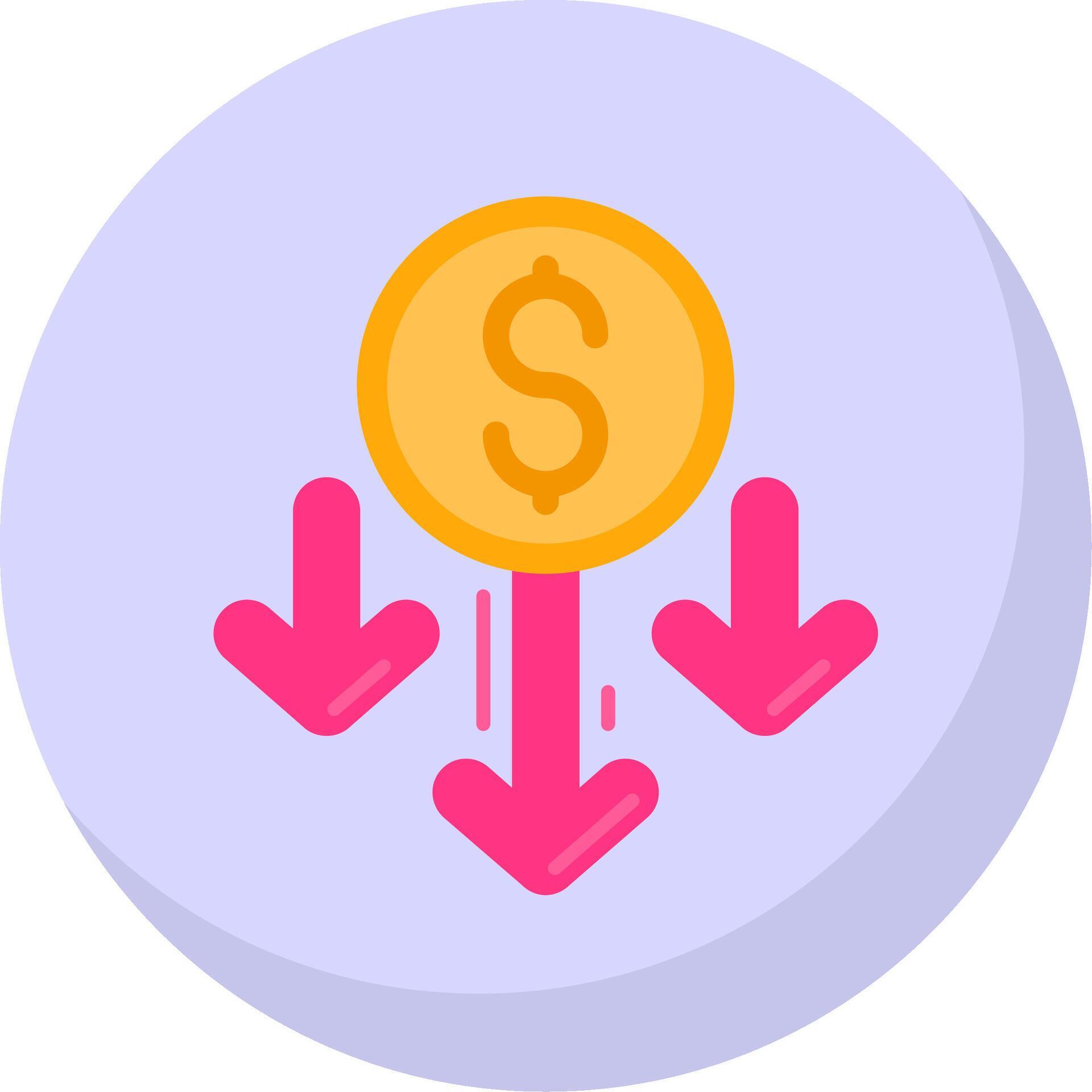 Decrease Glyph Flat Bubble Icon 38755775 Vector Art at Vecteezy