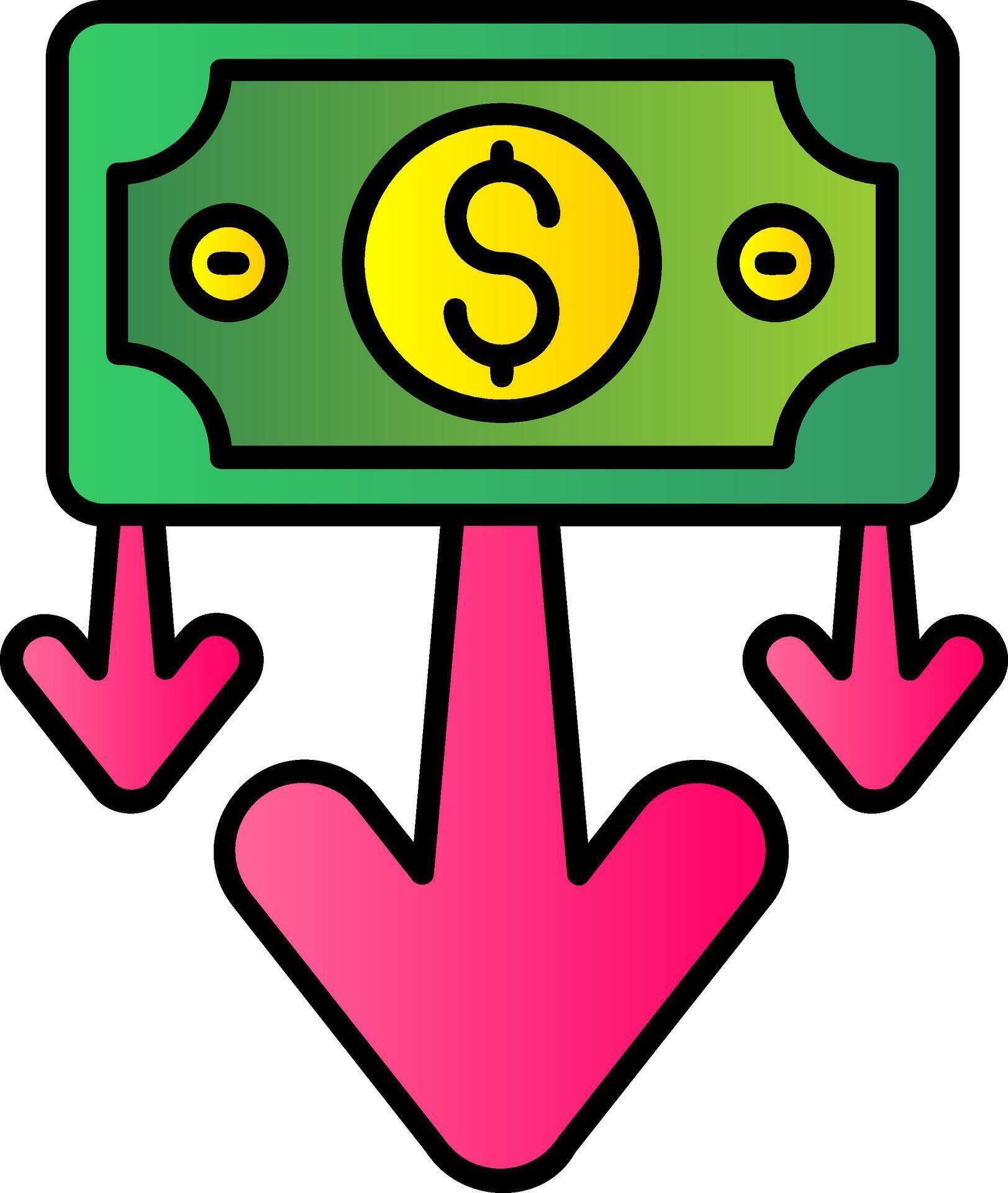 Decrease Filled Gradient Icon 38800147 Vector Art at Vecteezy