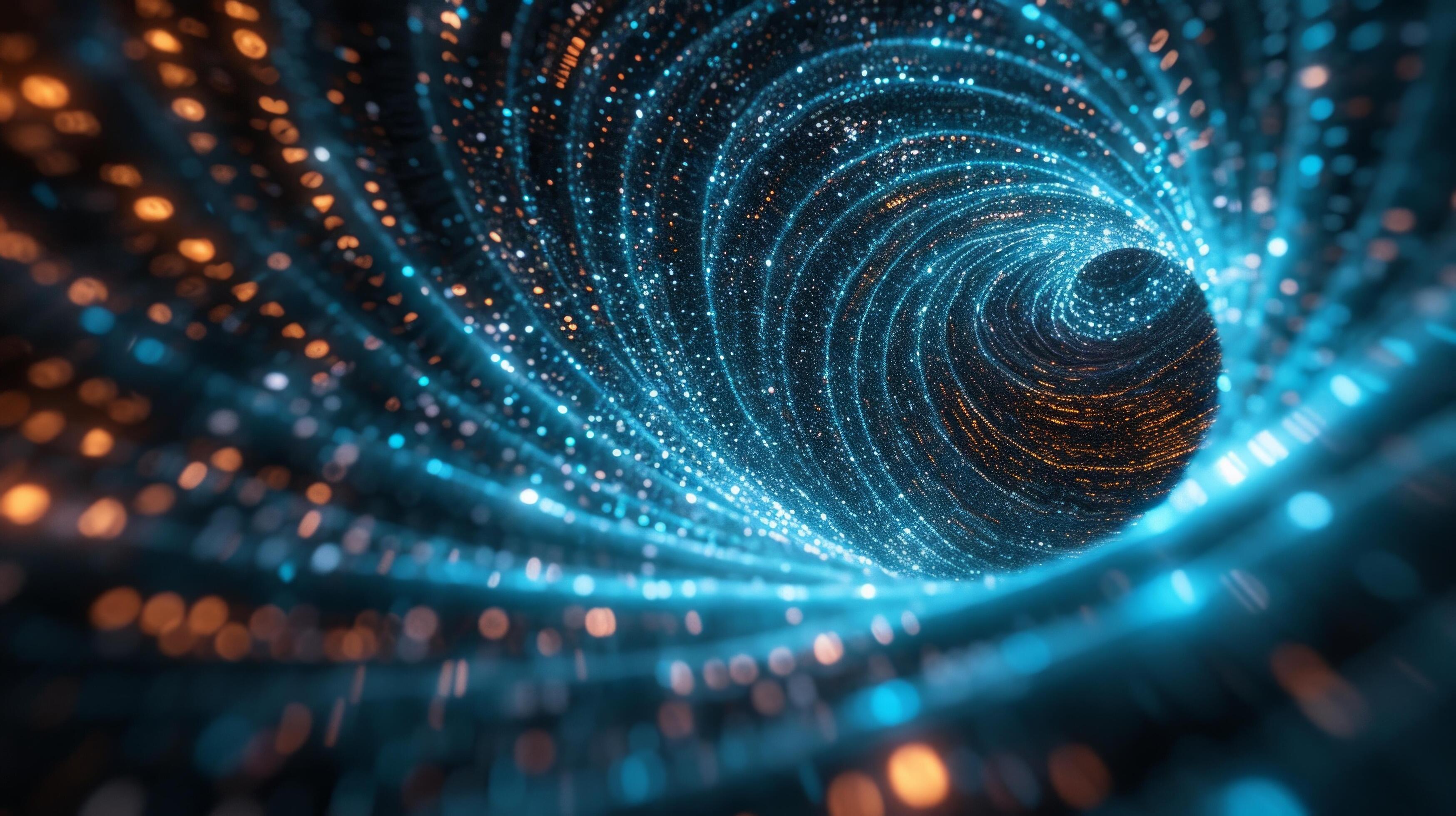 Ai Generated Swirling Binary Code Forms A Mesmerizing Vortex Embodying The Digital Universes