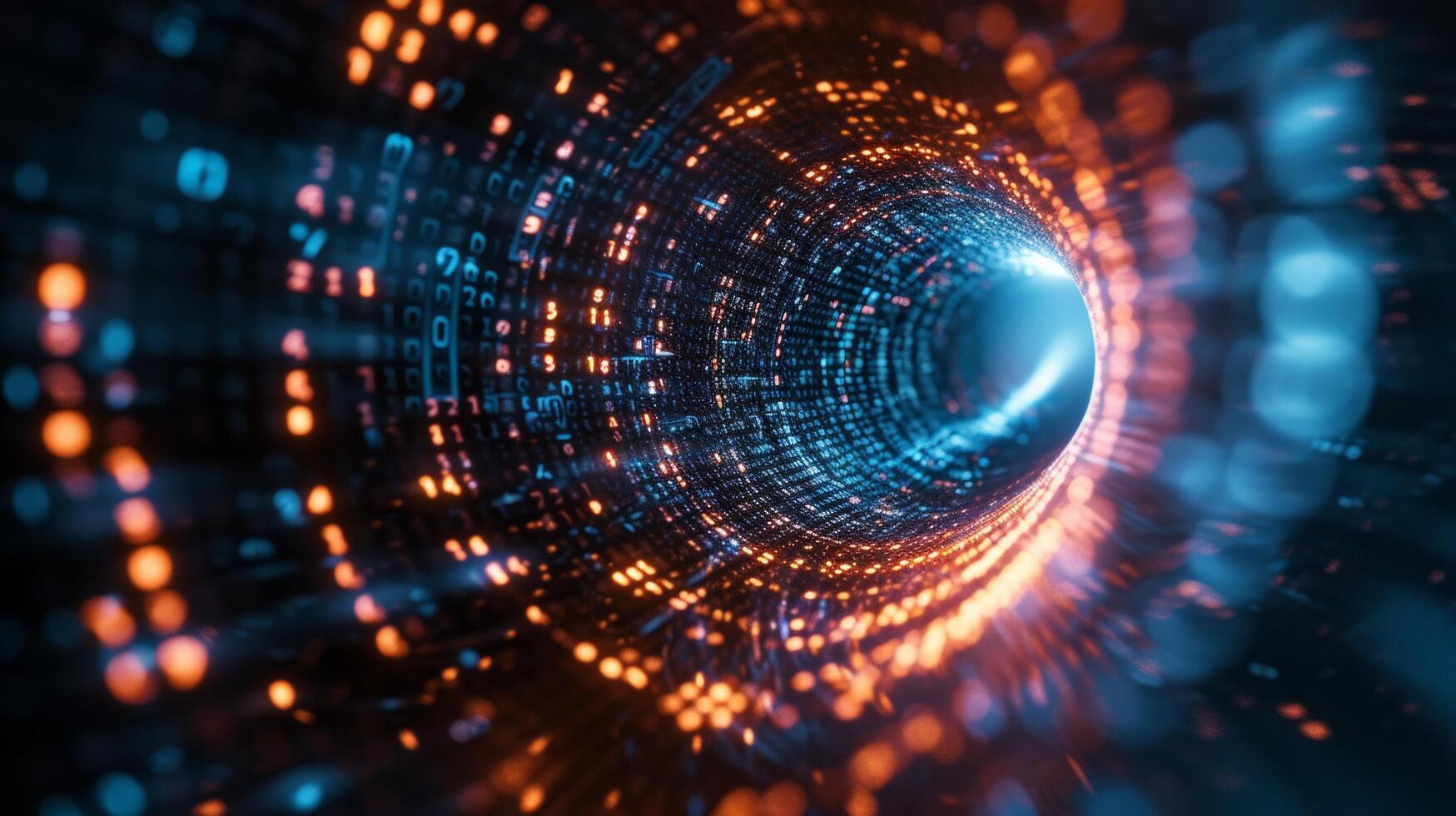 Ai Generated Swirling Binary Code Forms A Mesmerizing Vortex Embodying The Digital Universes