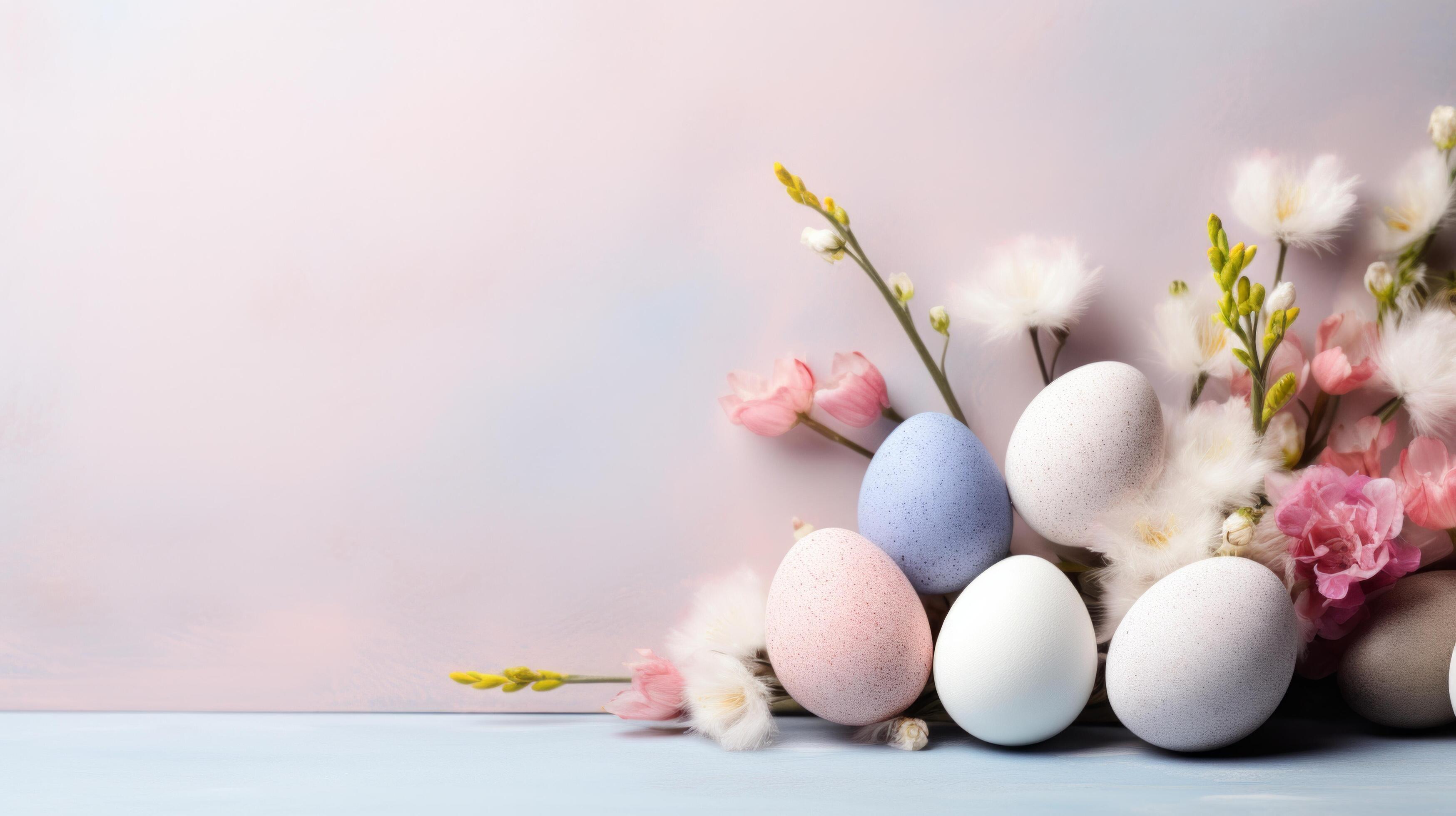 AI generated An unadorned Easter background with a simple frame and ...