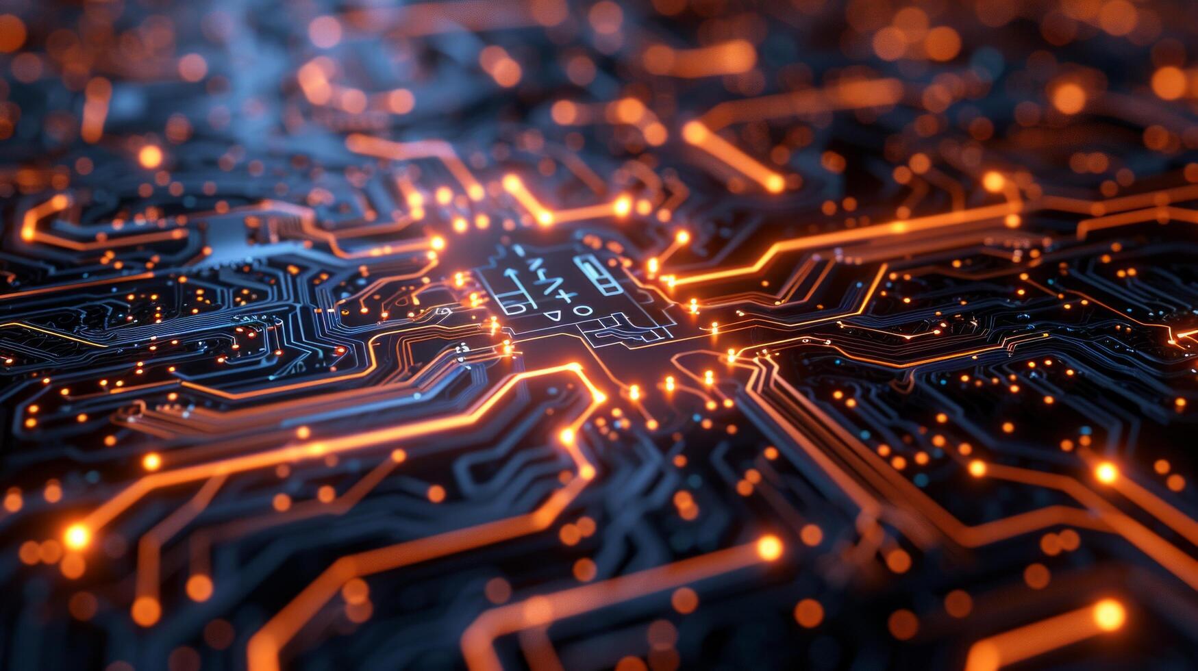 AI generated Circuit board-inspired patterns with glowing circuits and digital elements 38815154 ...