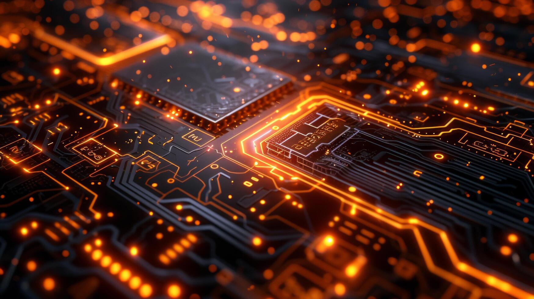 AI generated Circuit board-inspired patterns with glowing circuits and ...