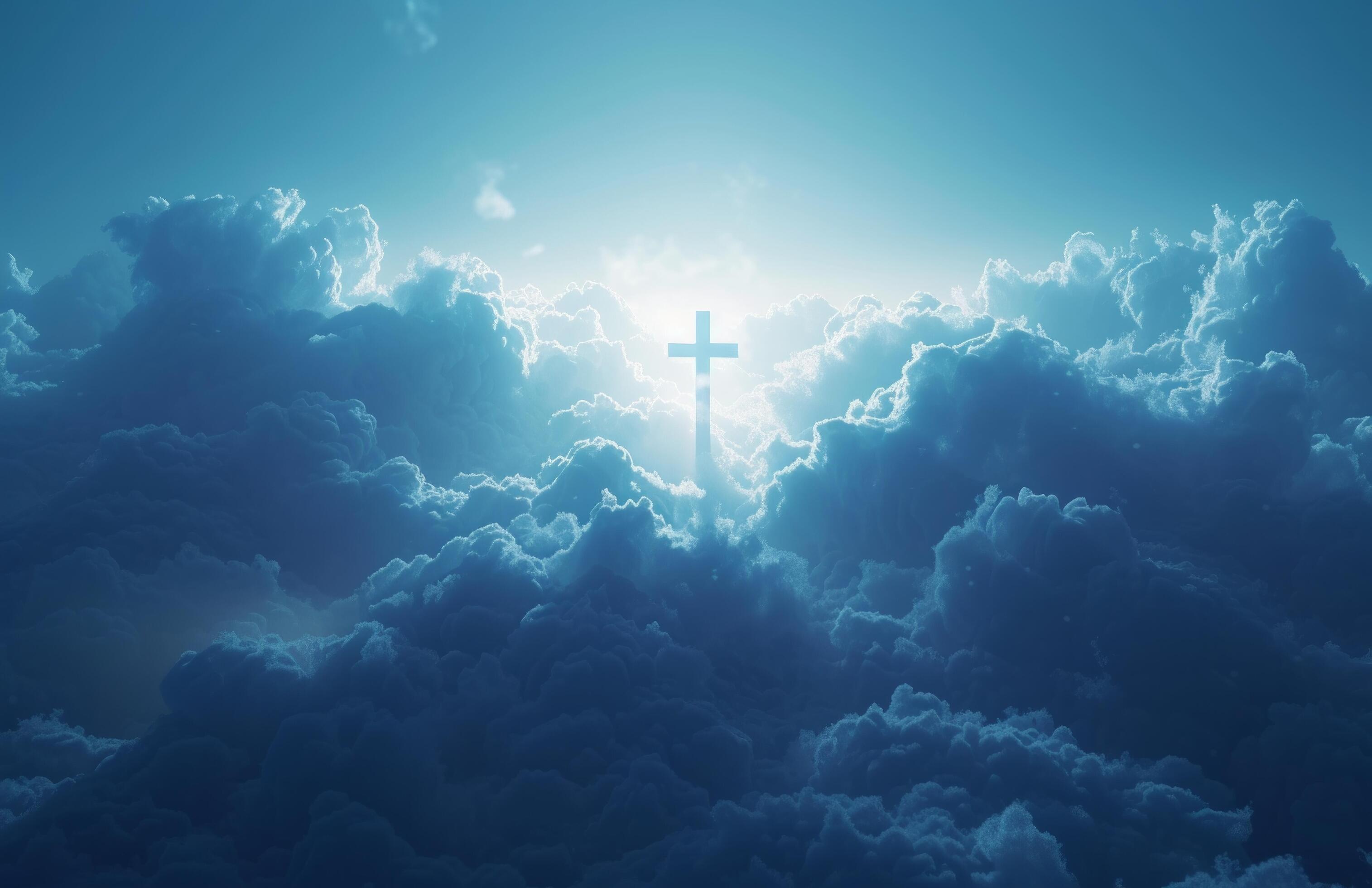 AI generated an image of a cross in the cloud 38816896 Stock Photo at ...