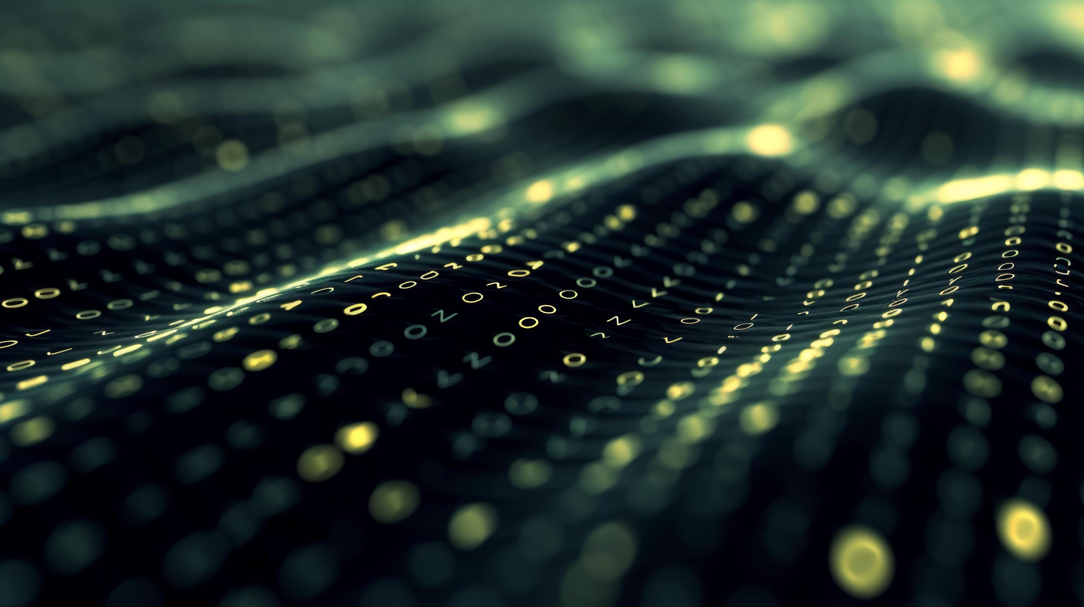 AI generated Subtle binary code patterns intertwine seamlessly, reflecting the hacker's digital ...