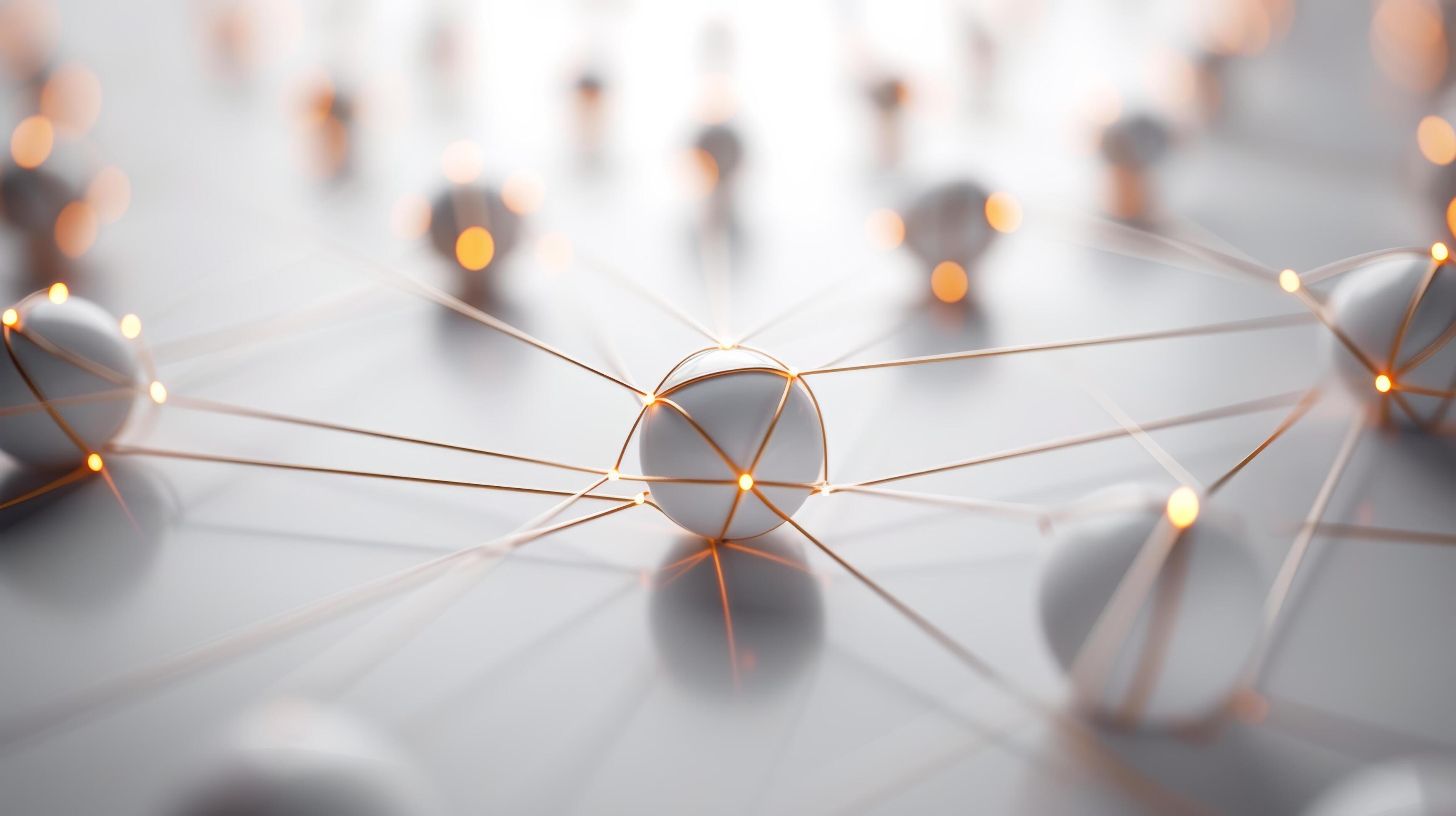 Ai Generated Nodes Connect Seamlessly In A Minimalist Network Illustrating A Secure Digital