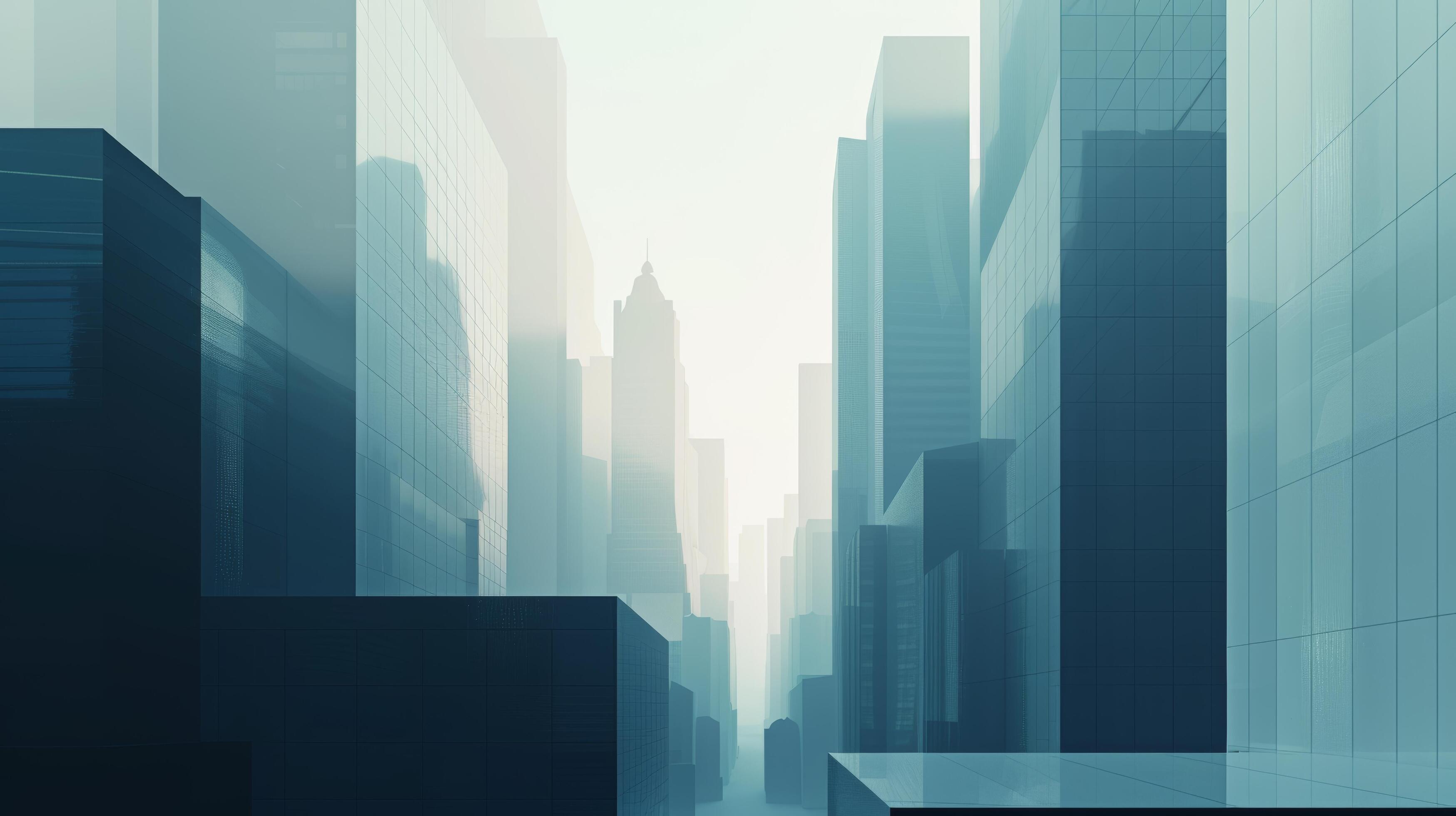 AI generated Simplified forms of skyscrapers and landmarks emerge from ...