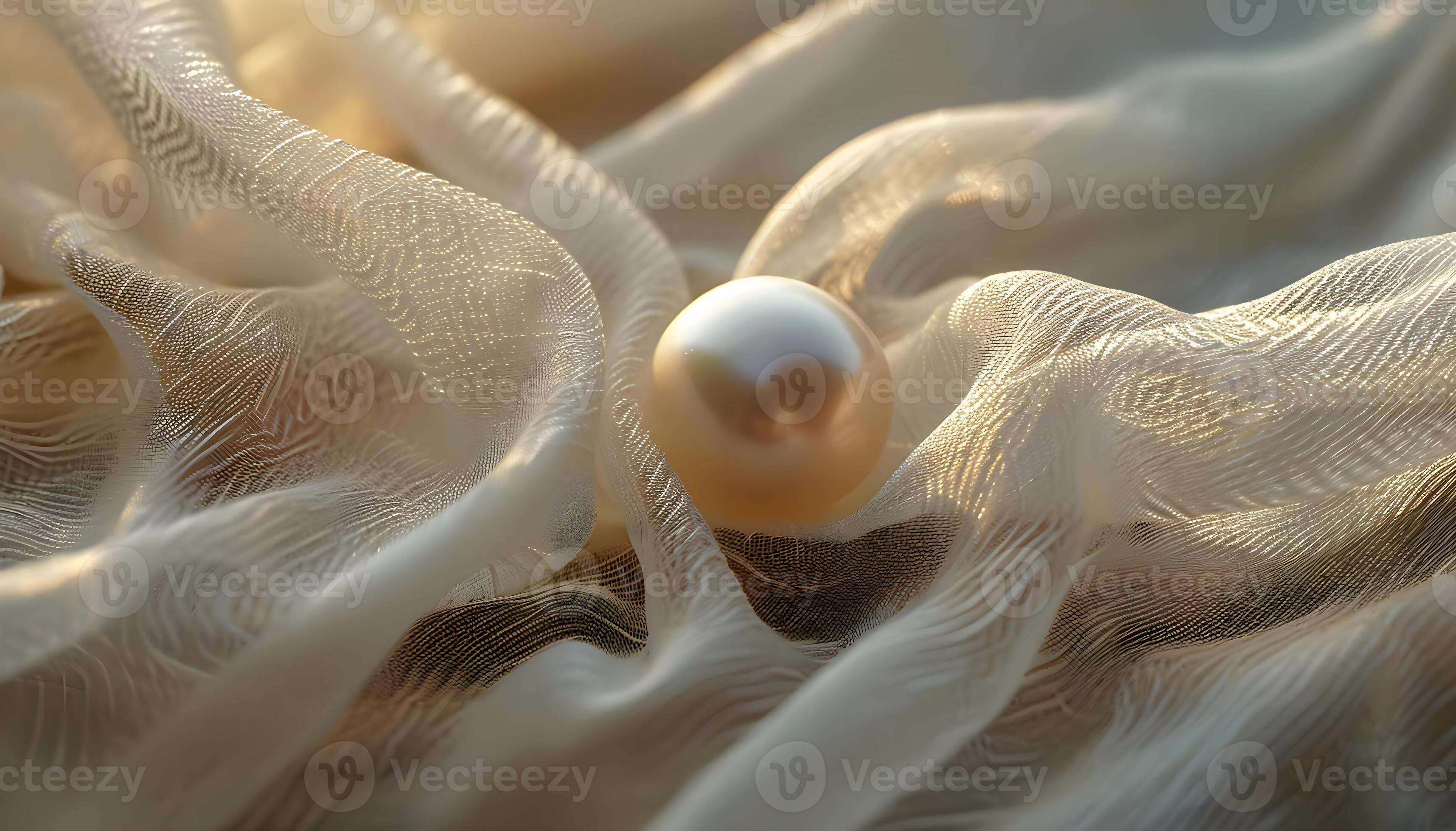 AI generated a close up of a pearl on a white fabric 38820634 Stock ...