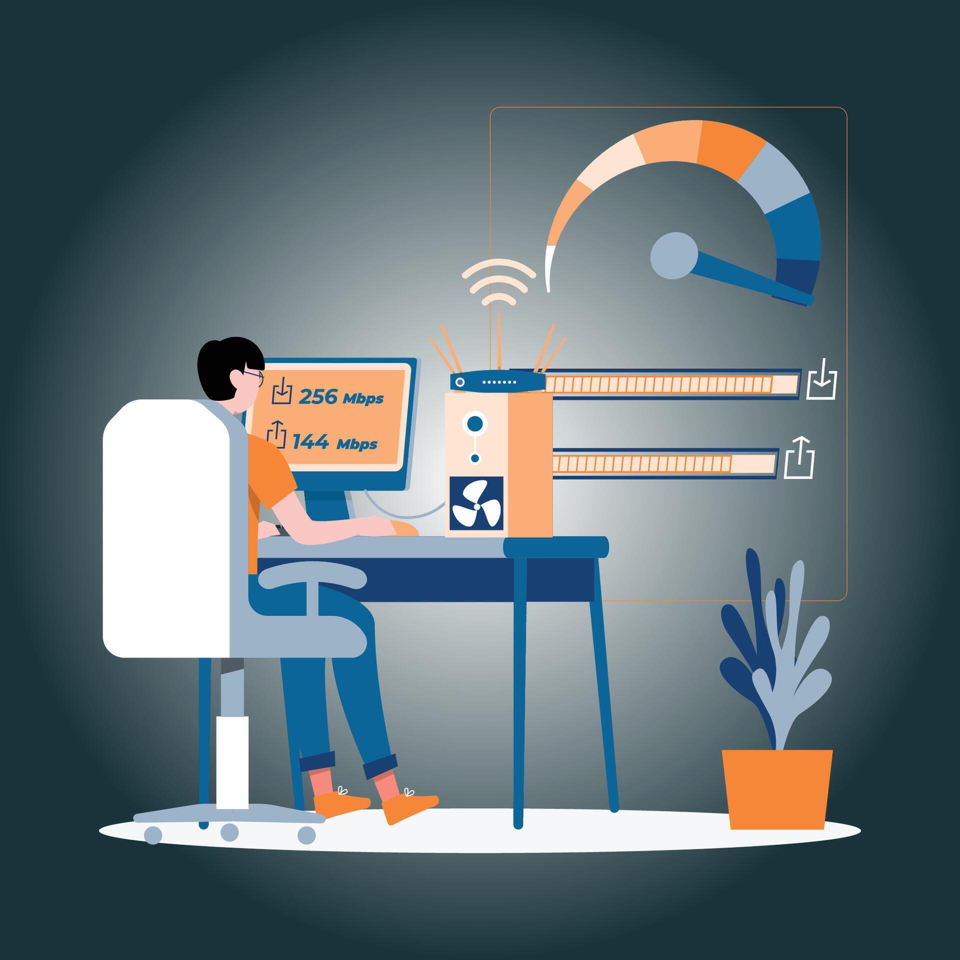 Speed test concept 38821261 Vector Art at Vecteezy