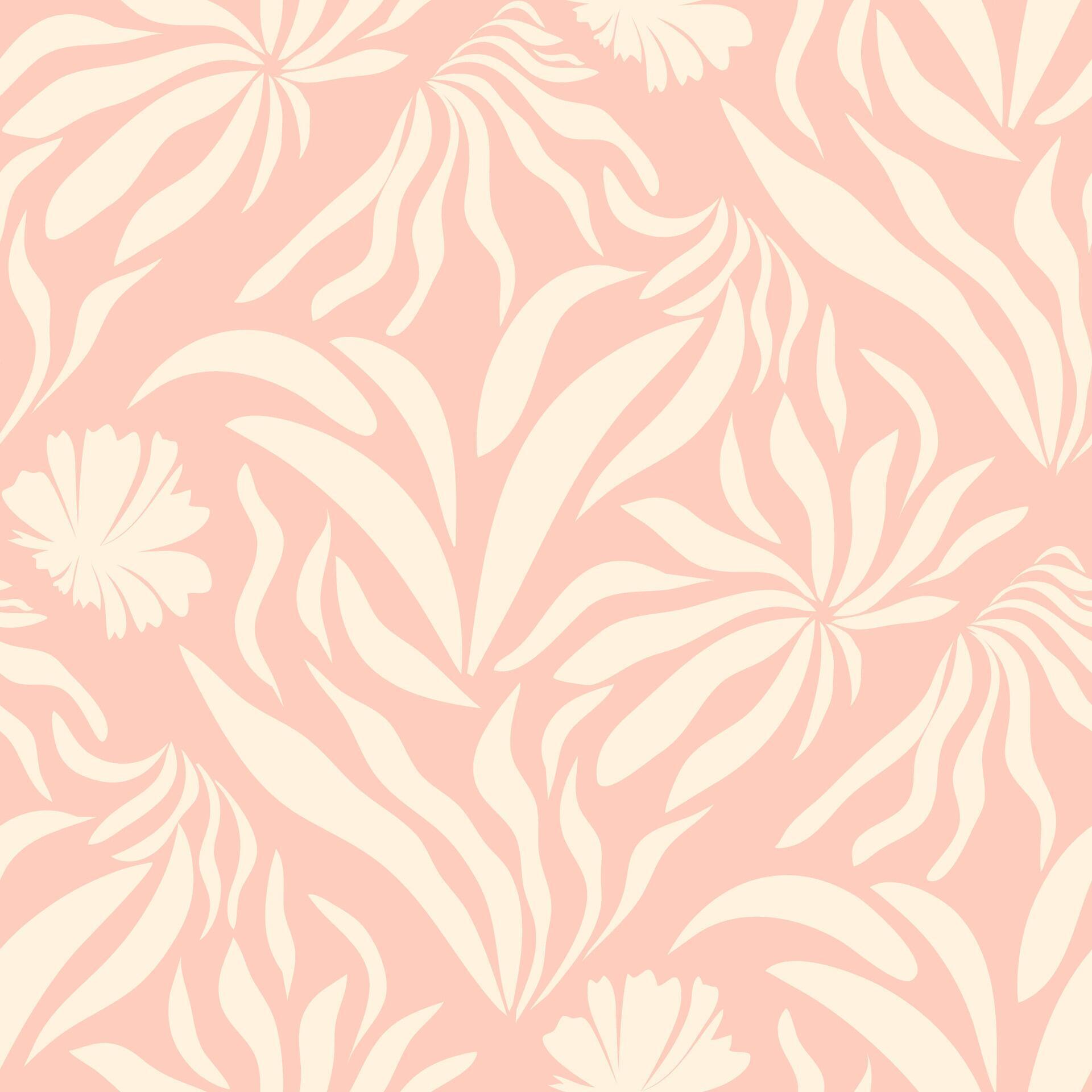 Hand draw botanical seamless patterns. Simple flat modern drawing. Floral texture collection for ...