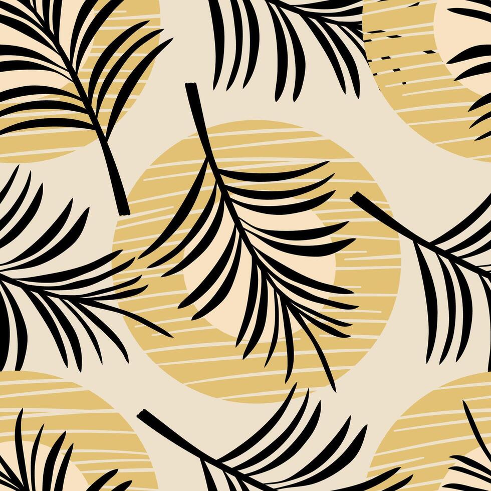 Hand draw botanical seamless patterns. Simple flat modern drawing. Floral texture collection for ...