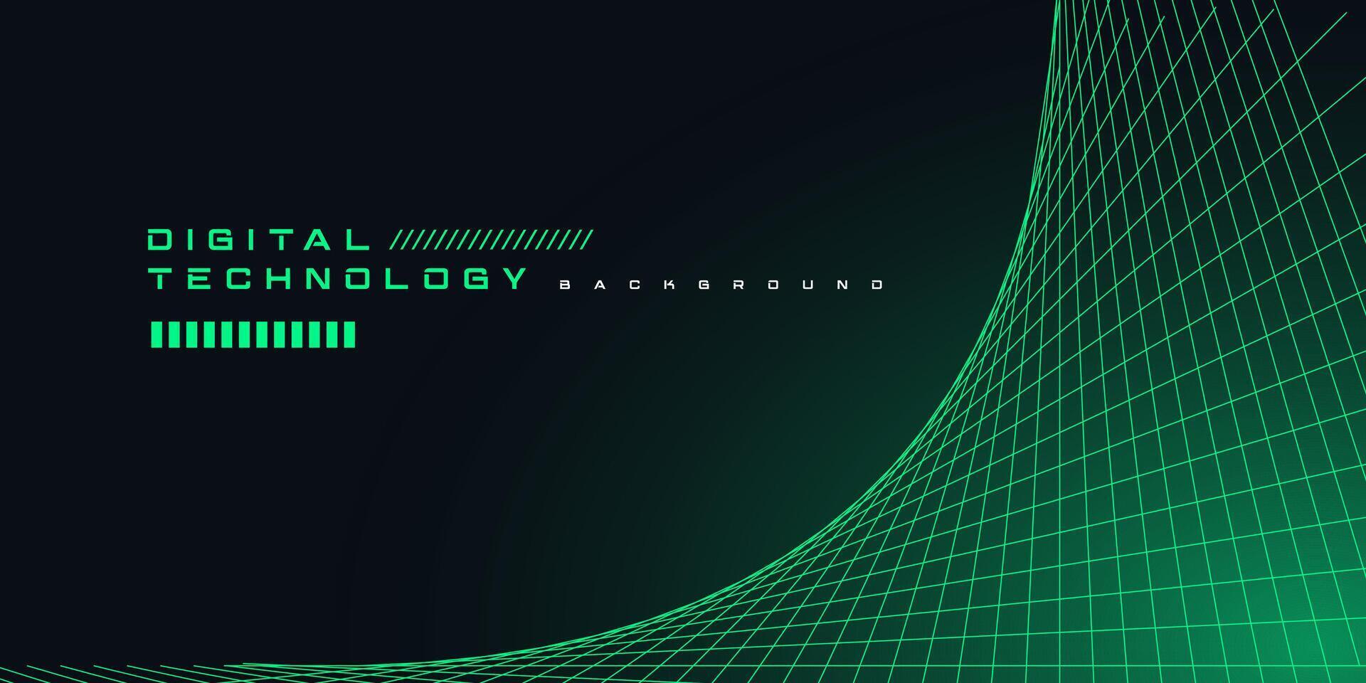 Technology digital futuristic internet network connection black green background, blue abstract ...