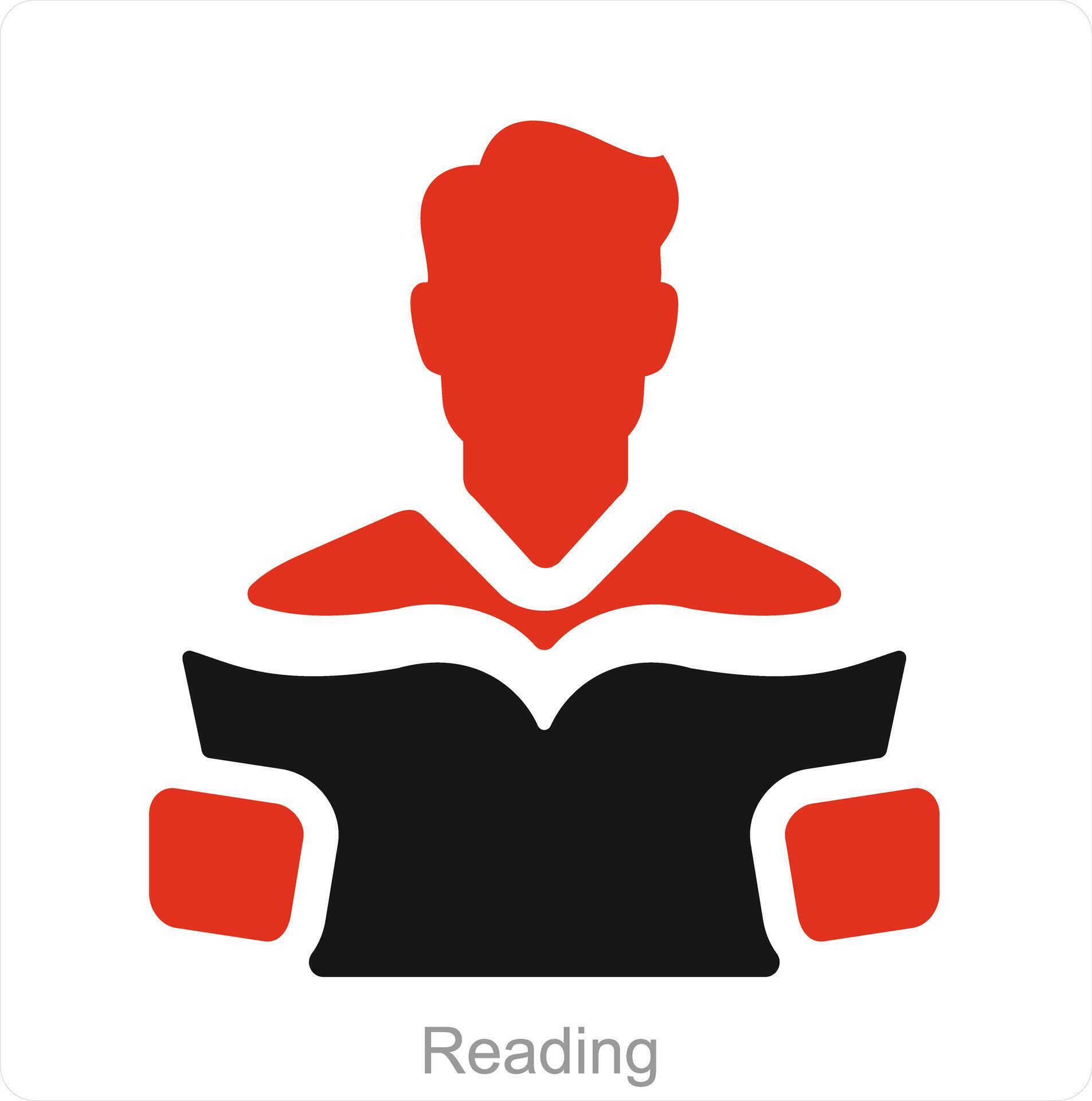 Reading and reader icon concept 38822219 Vector Art at Vecteezy