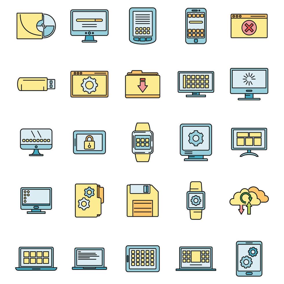 Software Operating System Icons Set Vector Color Line 38826824 Vector