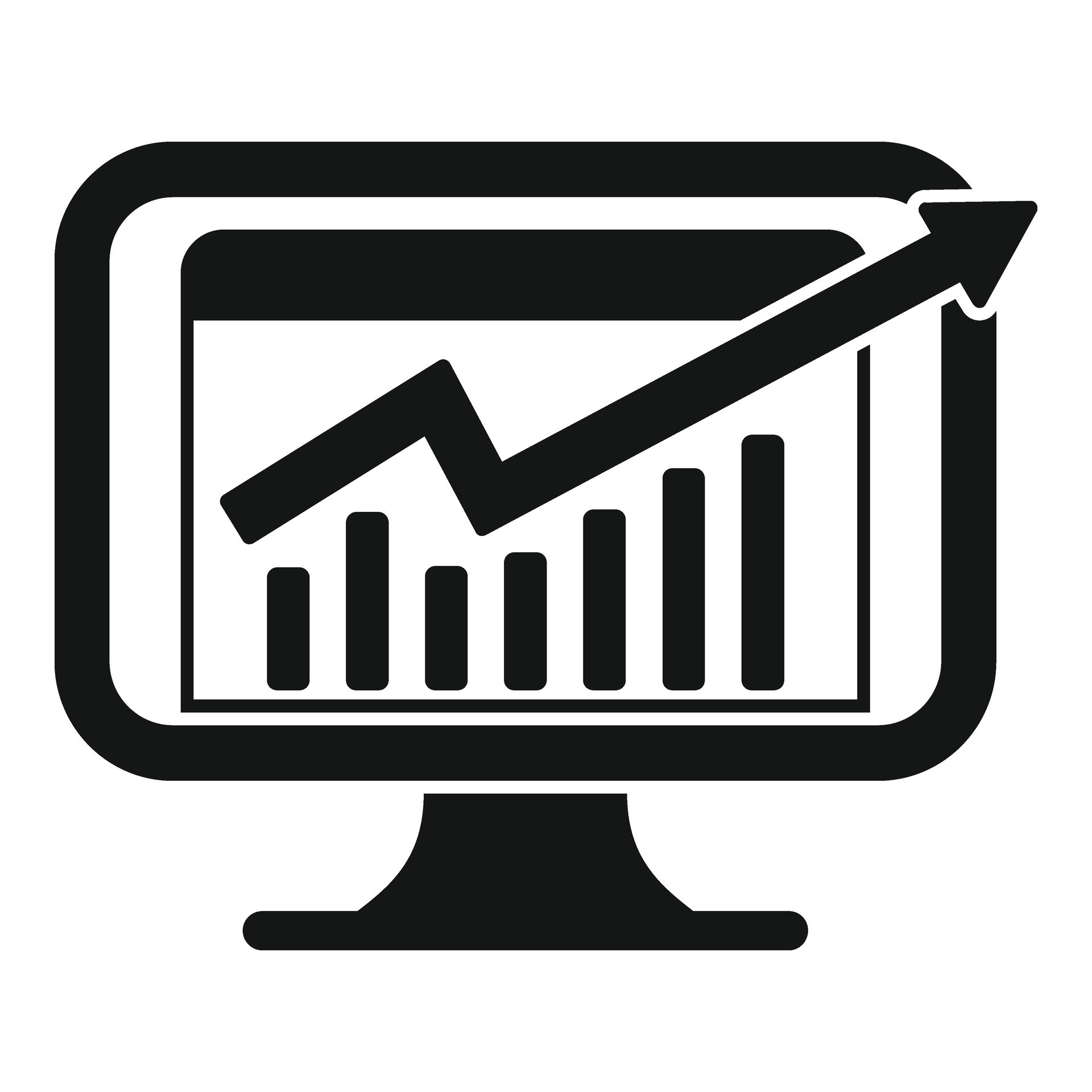 Monitor data finance icon simple vector. Digital chart 38827737 Vector ...