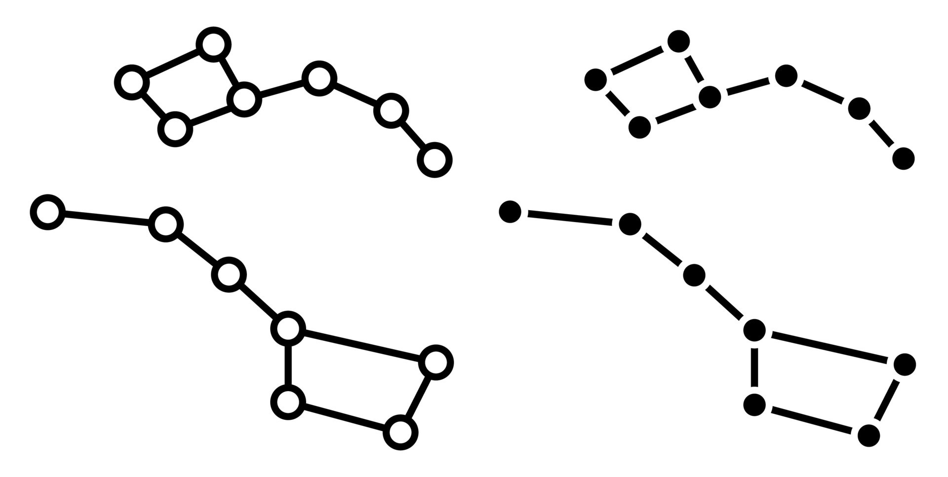 Linear Icon Constellation Ursa Minor And Ursa Major Cluster Of Stars