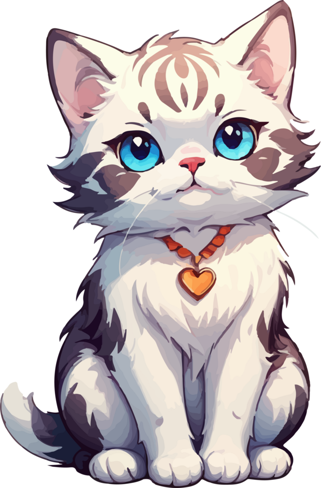 Ai Generated Blue Eyes Himalayan Cat Wear Love Necklace Character 38882880 Png