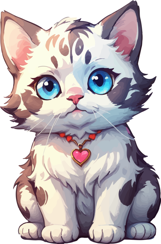 Ai Generated Blue Eyes Himalayan Cat Wear Love Necklace Design 38882885 Png