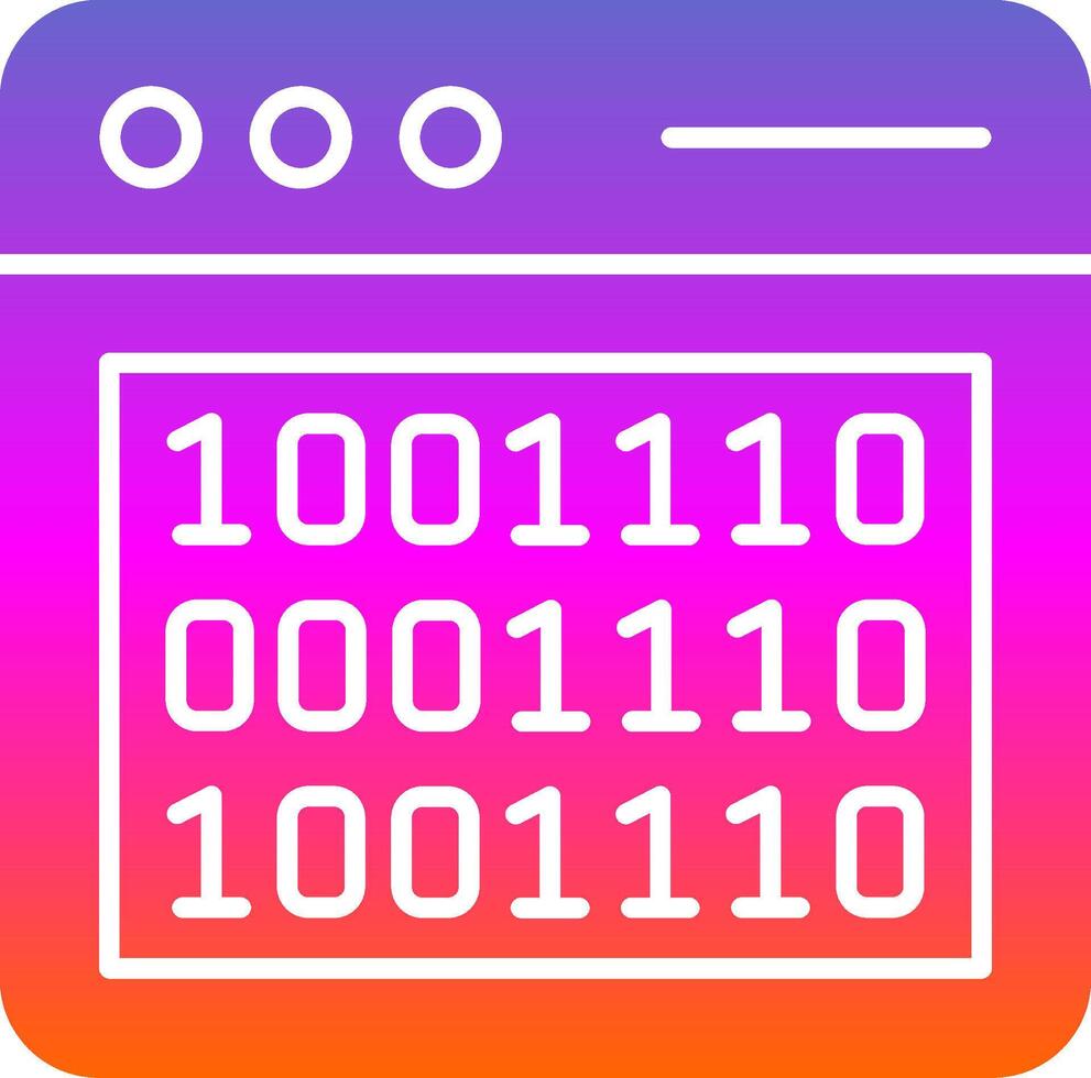 Binary Code Glyph Gradient Icon 38883040 Vector Art at Vecteezy