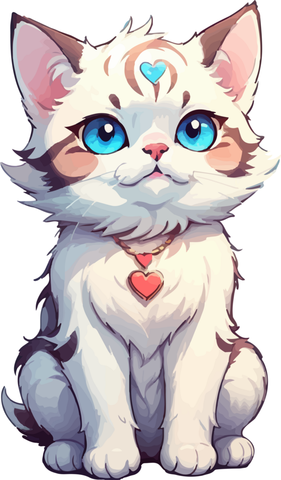 Ai Generated Blue Eyes Himalayan Cat Wear Love Necklace Mascot 38883402 Png