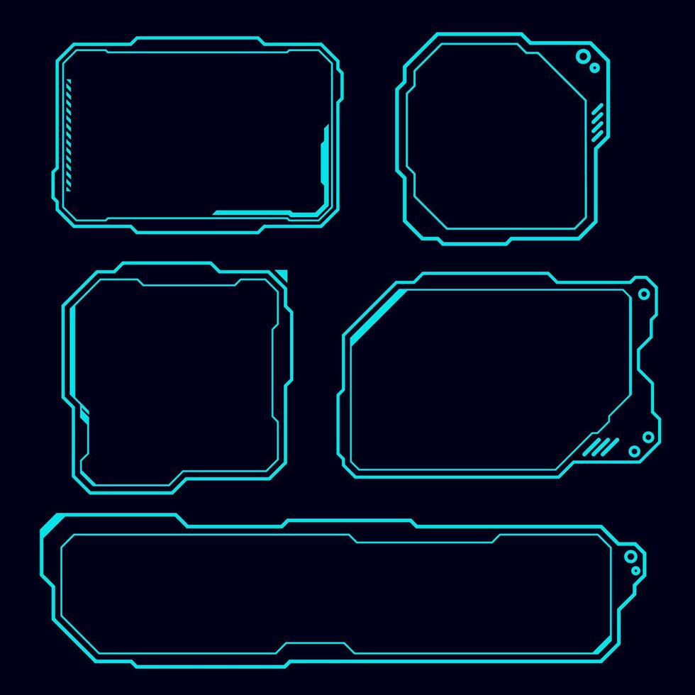 Vector HUD frame technology futuristic interface element. Focus sci-fi square shape design ...
