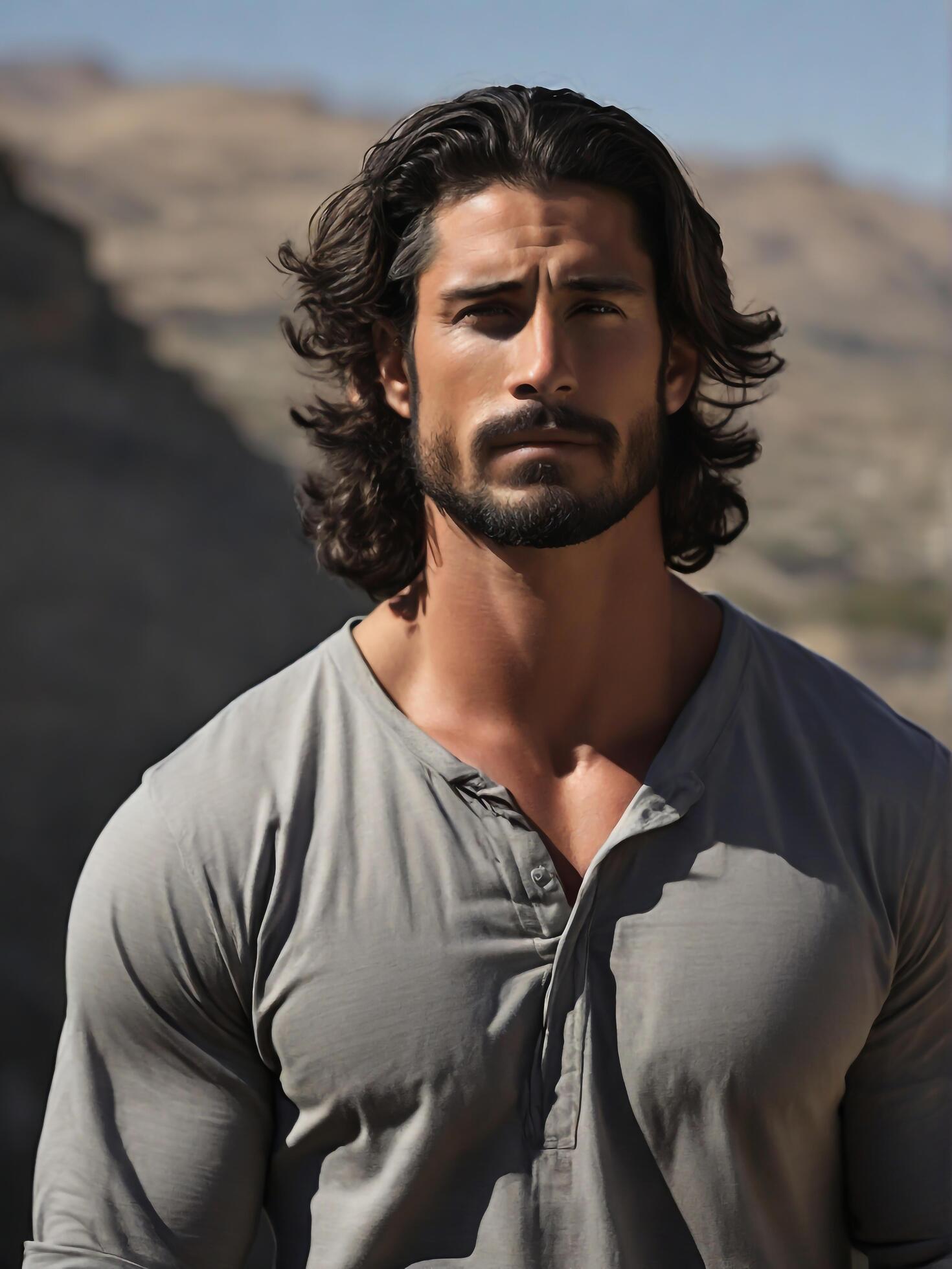 AI generated A strikingly handsome 30-year-old man stands outdoors. 38892767 Stock Photo at Vecteezy