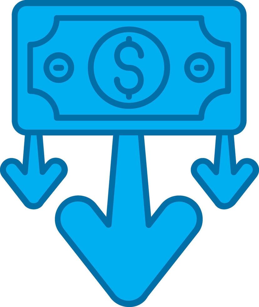 Decrease Blue Line Filled Icon 38901936 Vector Art at Vecteezy