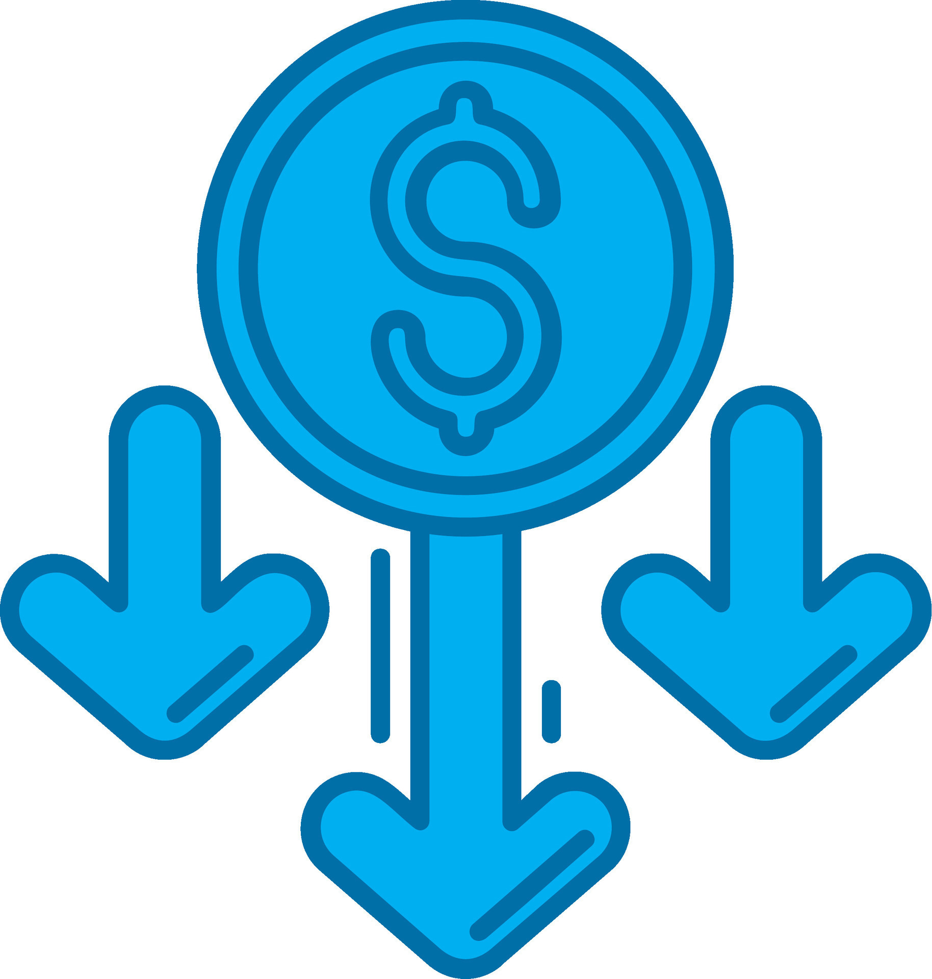 Decrease Blue Line Filled Icon 38901943 Vector Art at Vecteezy