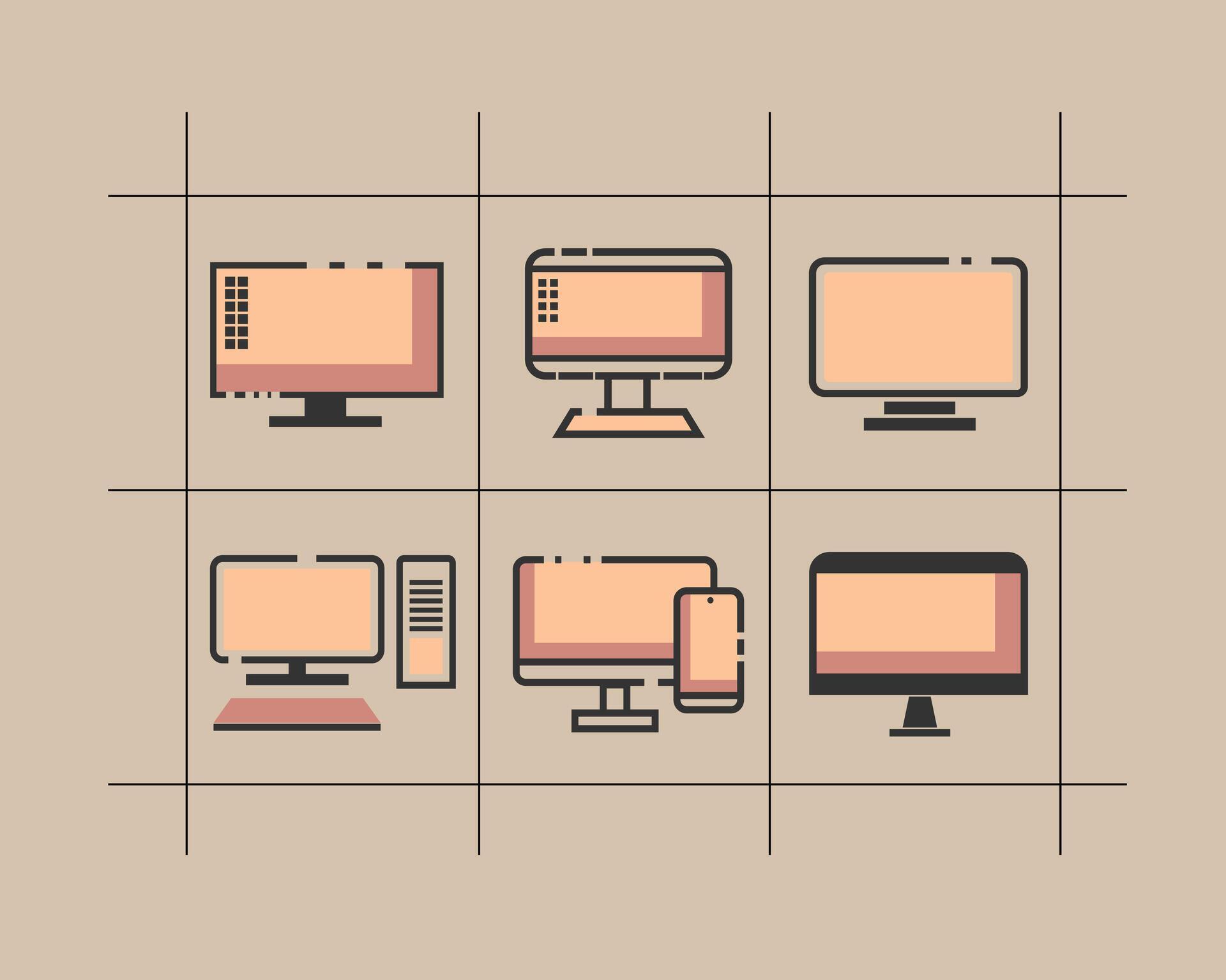 monitor and computer icon asset graphic 38917134 Vector Art at Vecteezy