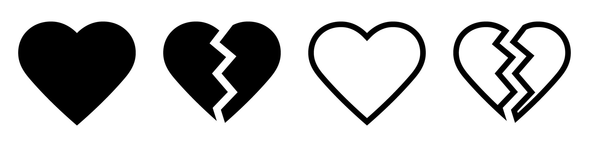 Heart broken icon symbol set 38918134 Vector Art at Vecteezy